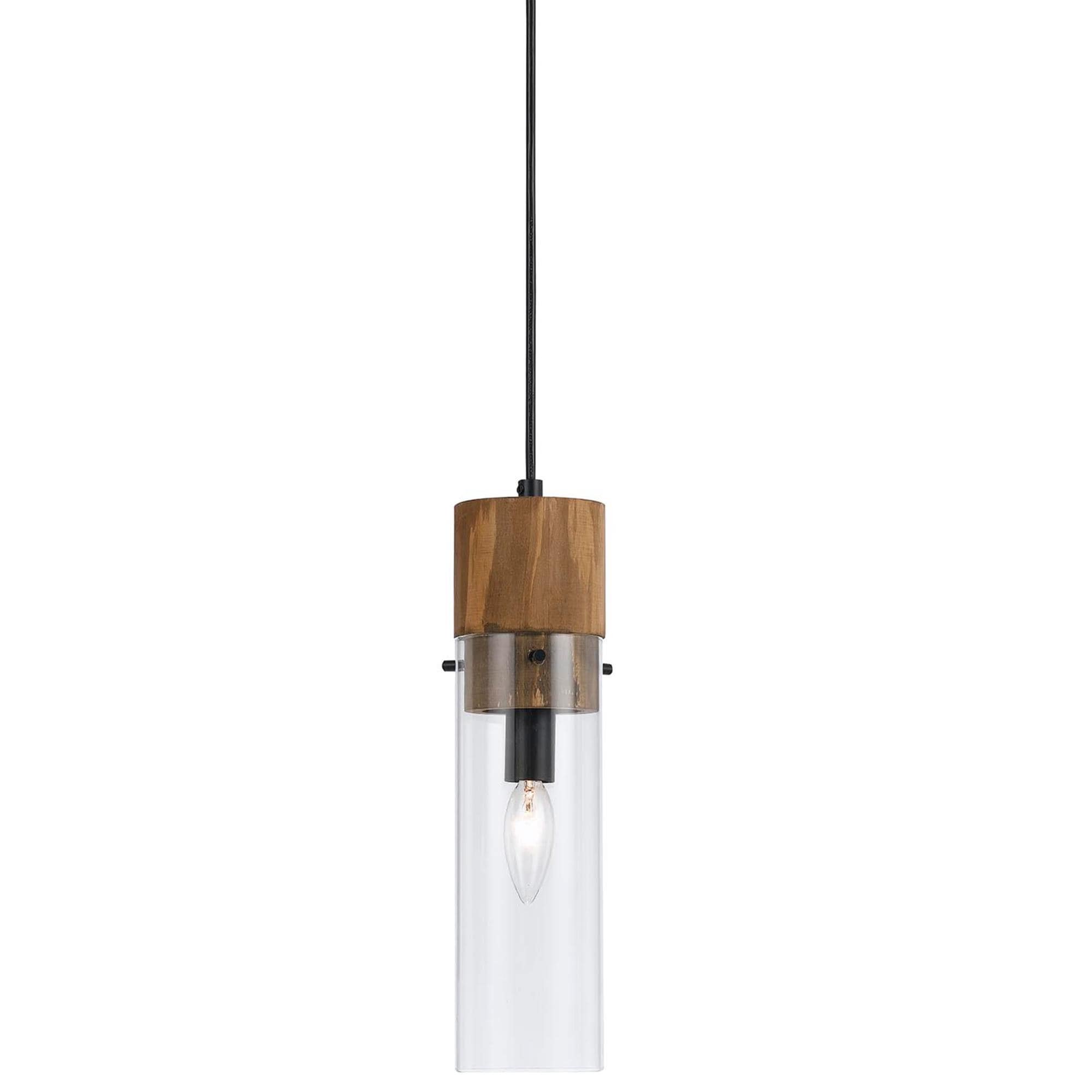 Cal Lighting Spheroid Glass 1-Light Pendant in Black and Dark Bronze