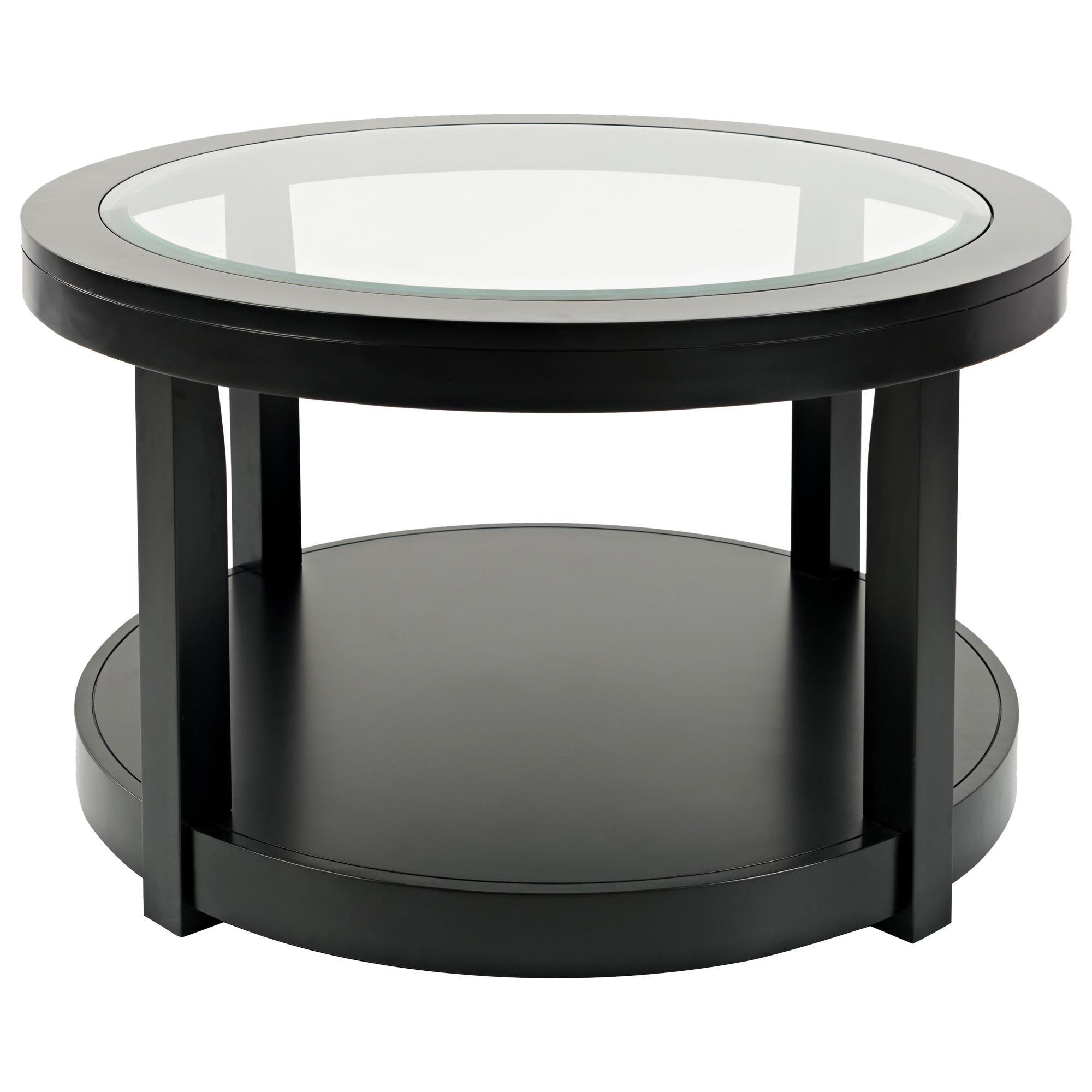 Waltham Urban Icon Round Cocktail Table in Polished Black