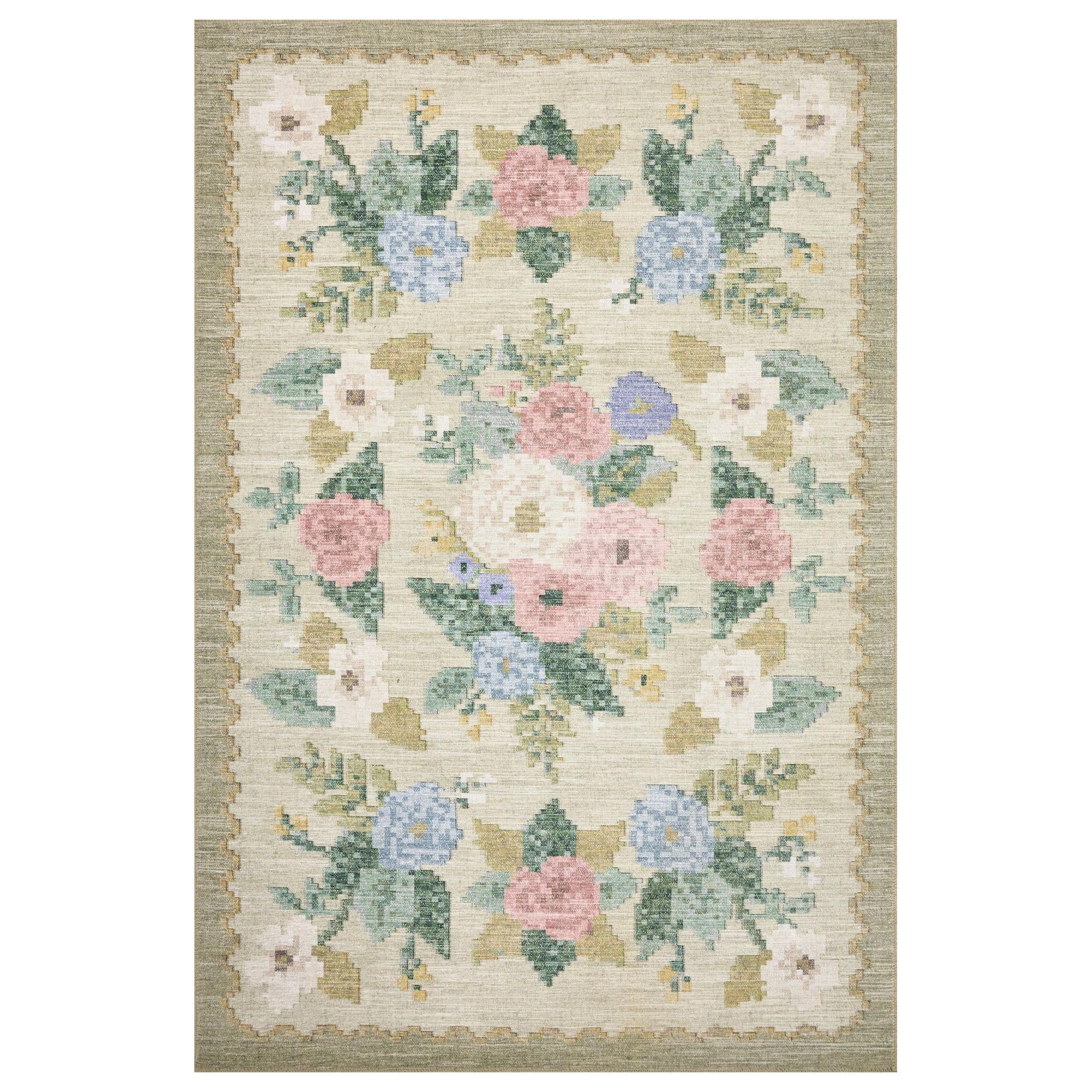 Rifle Paper Co. x Loloi Rosa Antique Rose 5' x 7'6" Cream Area Rug
