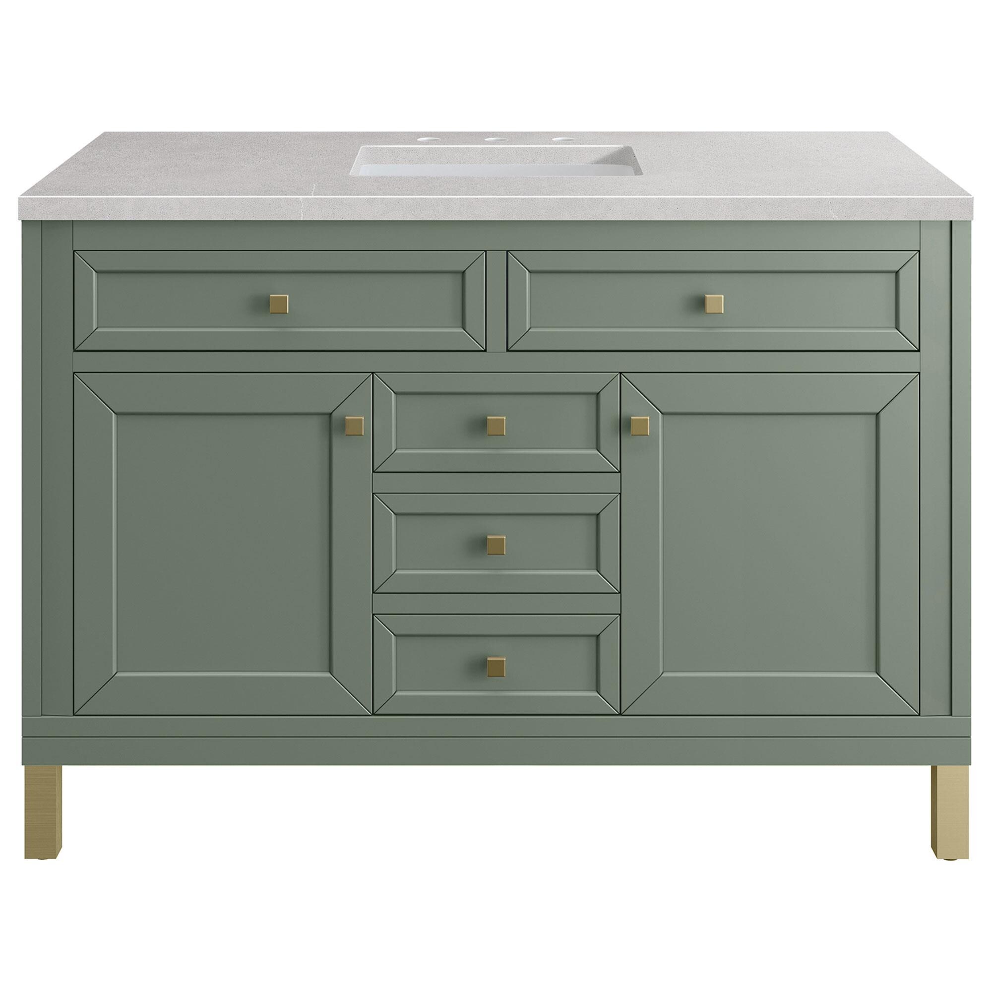 James Martin Chicago 48" Single Bathroom Vanity in Smokey Celadon with ...