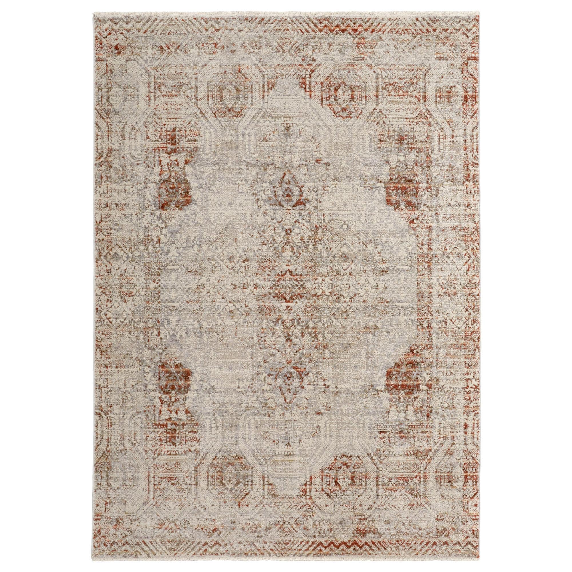 Feizy Kaia 12' x 15' Gray and Rust Area Rug