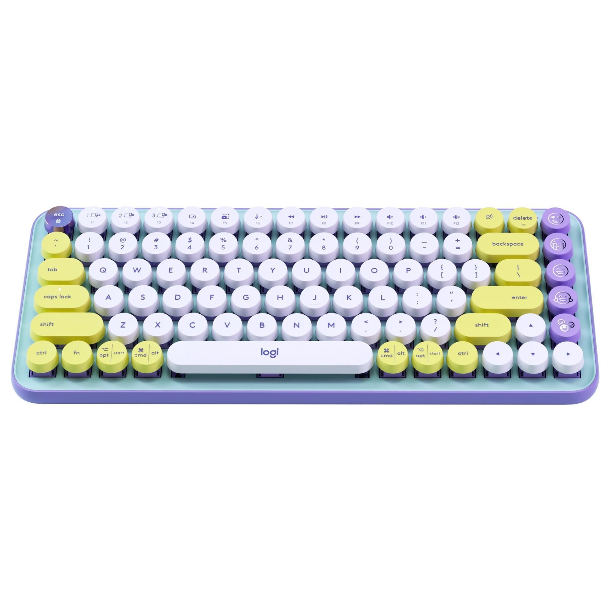 Logitech Pop Emoji Wireless Keyboard in Violet