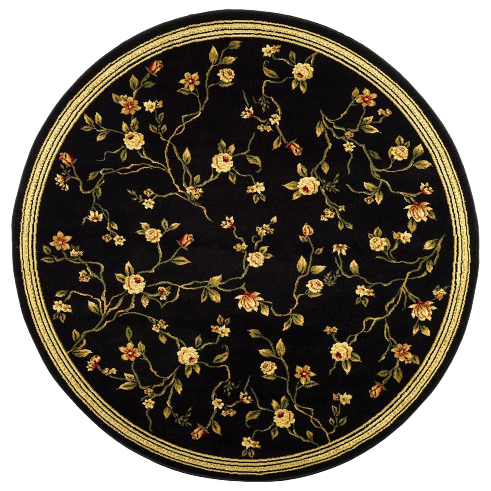 Safavieh Lyndhurst 5'3" Round Black and Green Area Rug | NFM