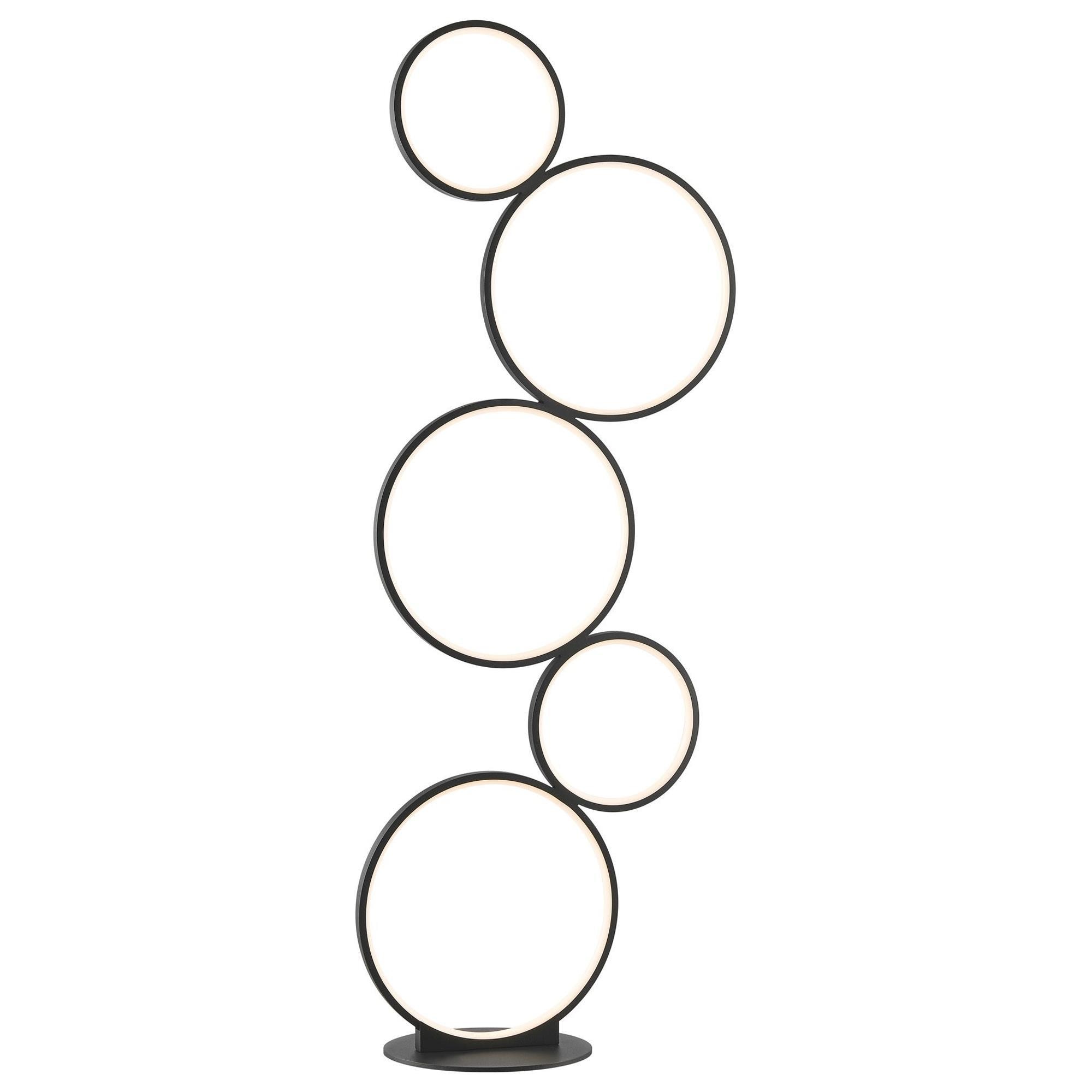 Lite Source Fedora 5-Ring LED Floor Lamp in Black