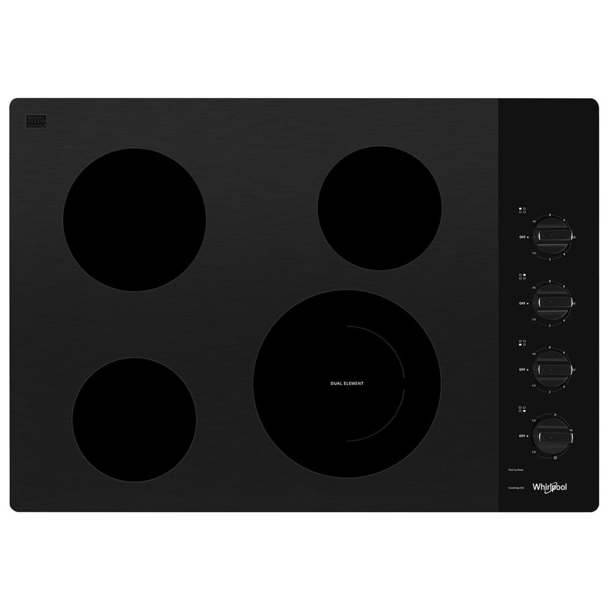 Whirlpool 30" Electric Ceramic Glass Cooktop with Dual Radiant Element