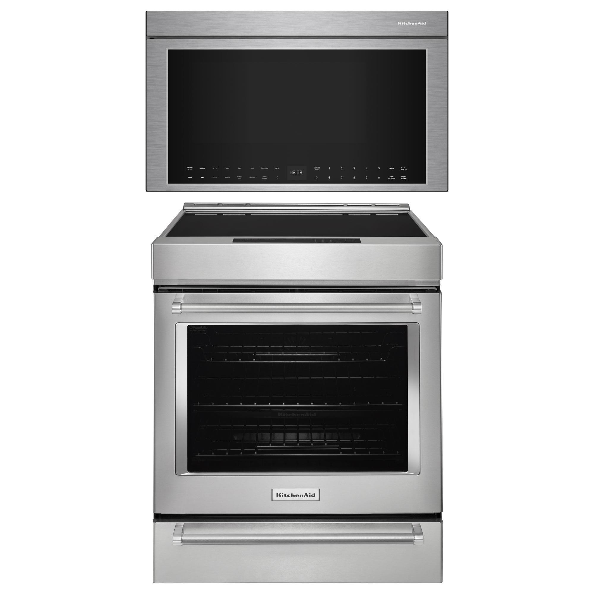 KitchenAid 2-Piece Kitchen Package with 6.4 Cu. Ft. Slide-In 4-Element ...
