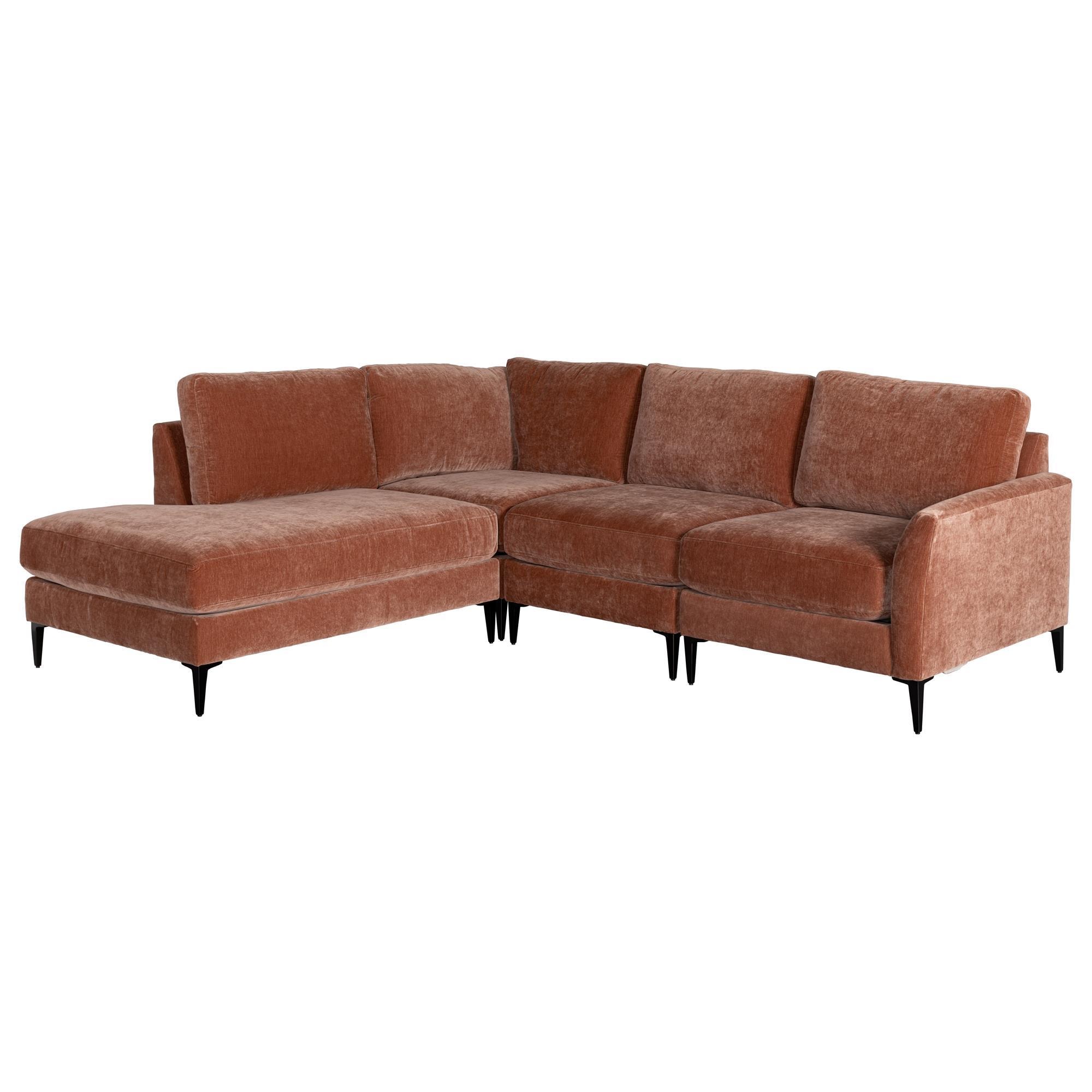 Jonathan Louis Nova 4-Piece Sectional in Amici Ginger