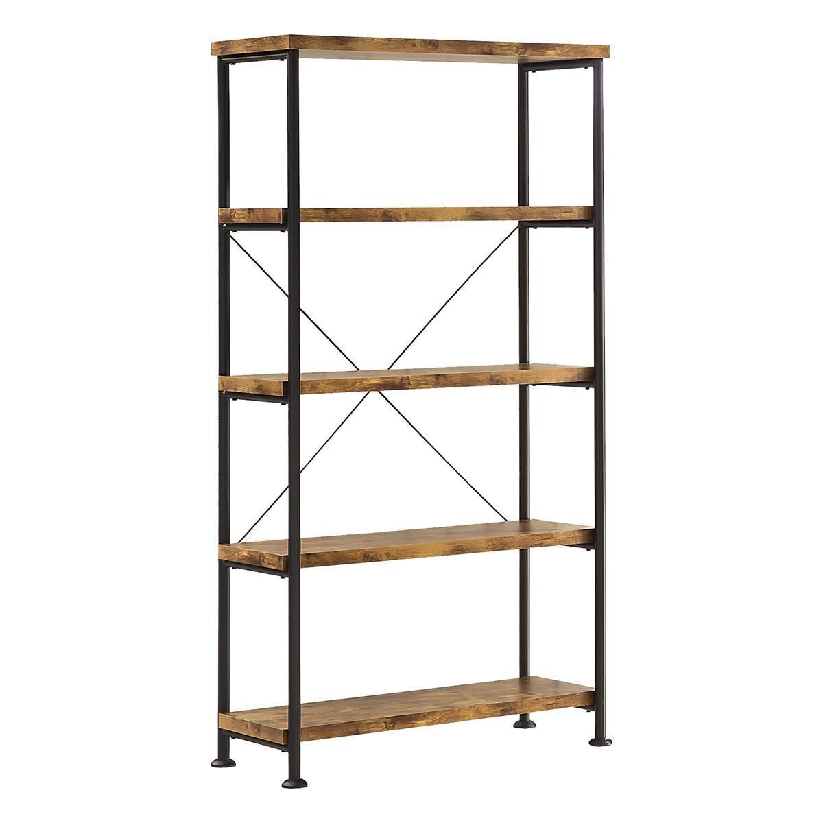 Pacific Landing Bookcase in Antique Nutmeg and Black | Nebraska ...