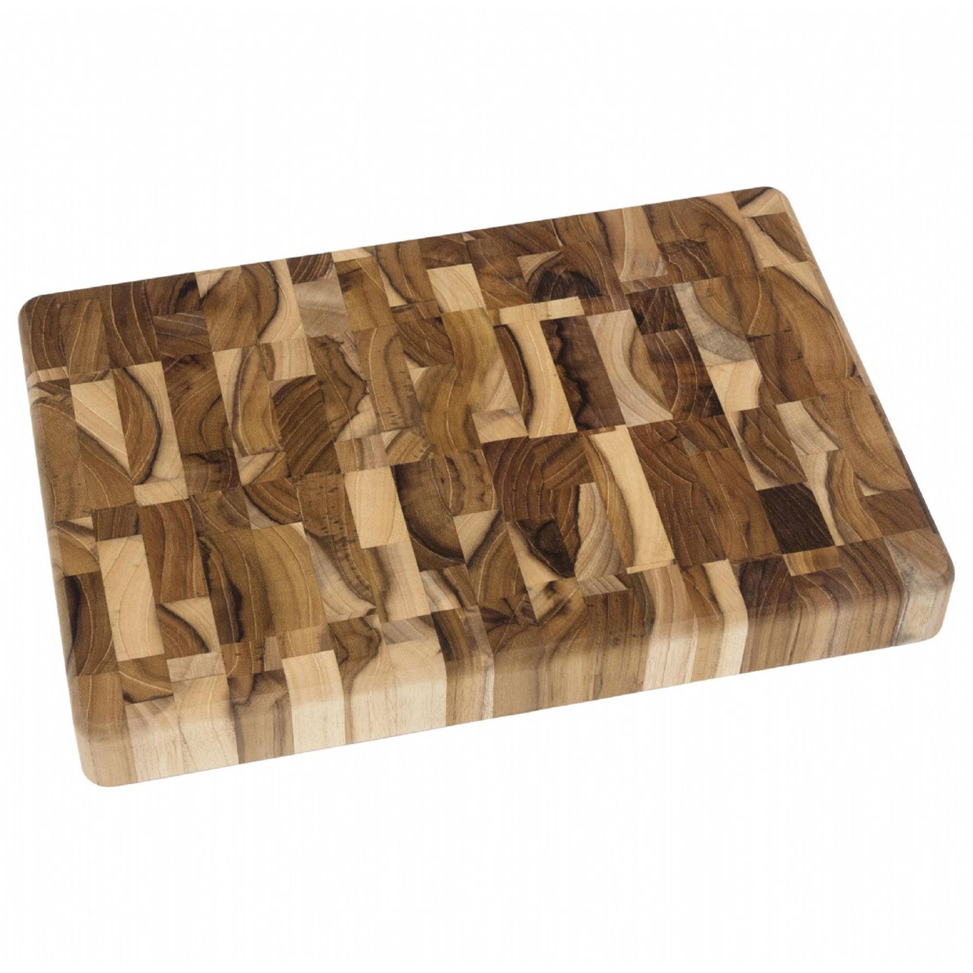Lipper Small Teak End Grain Chopping Block in Brown