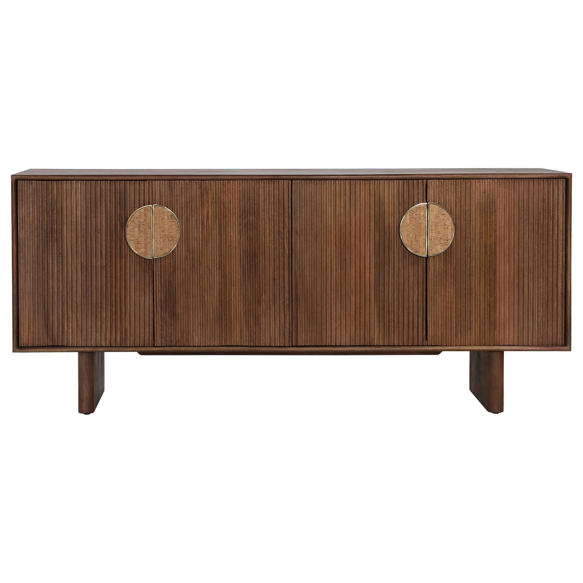 Blue Sun Designs Silvie 4-Door Sideboard in Medium Brown