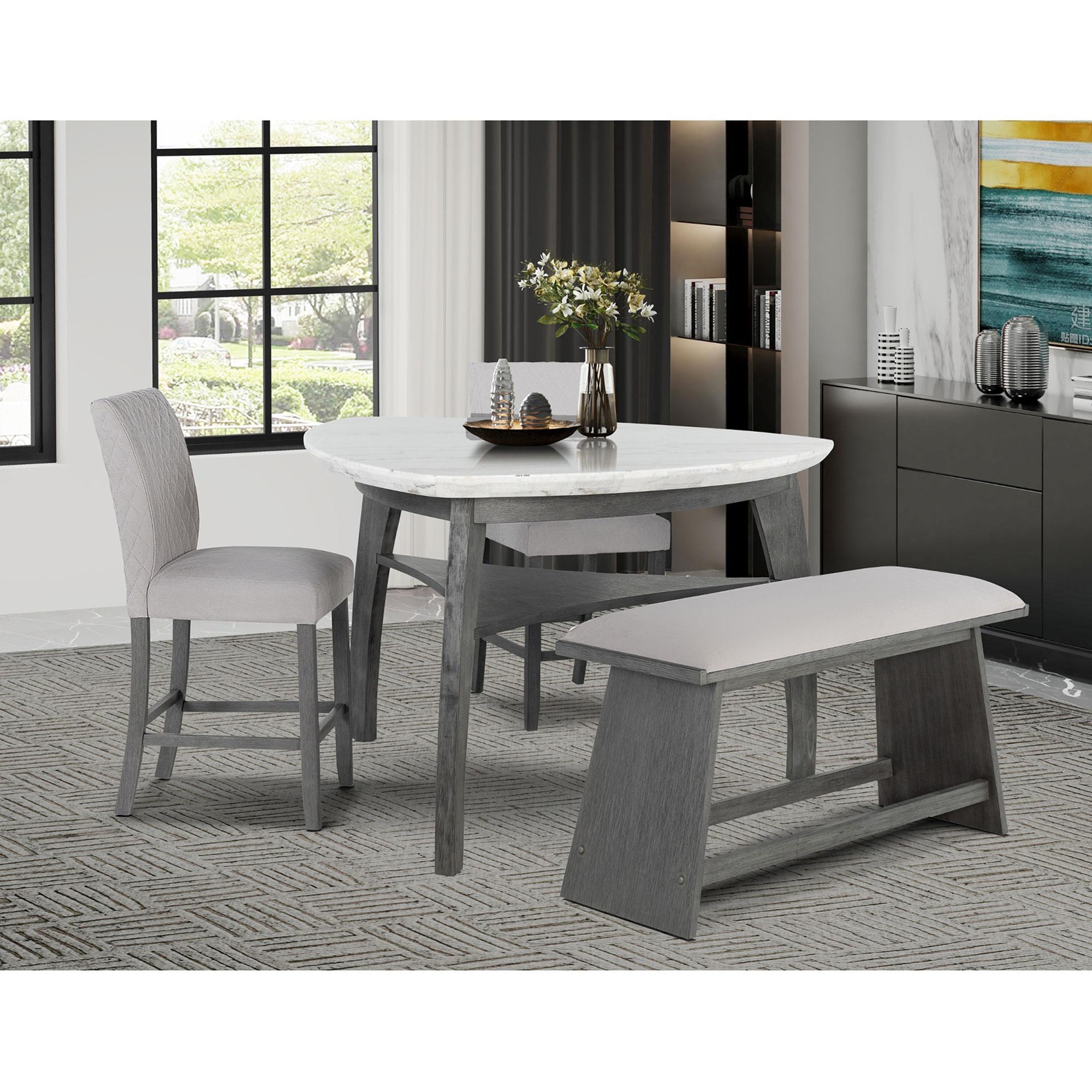 Global Furniture USA Marble Counter Height Table in Light Gray - Table Only