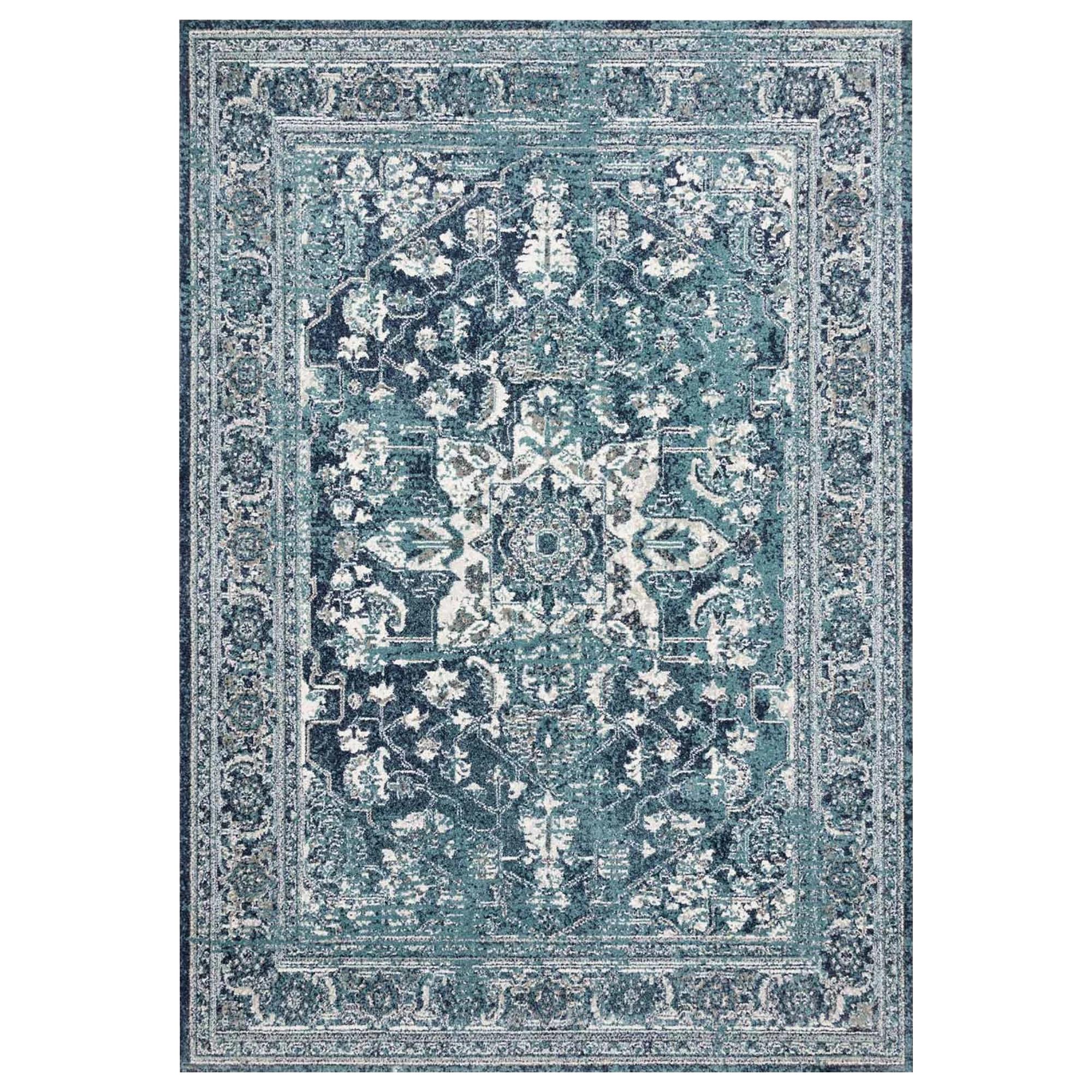 Loloi Joaquin JOA-01 9'6" x 13' Ocean and Ivory Area Rug | NFM
