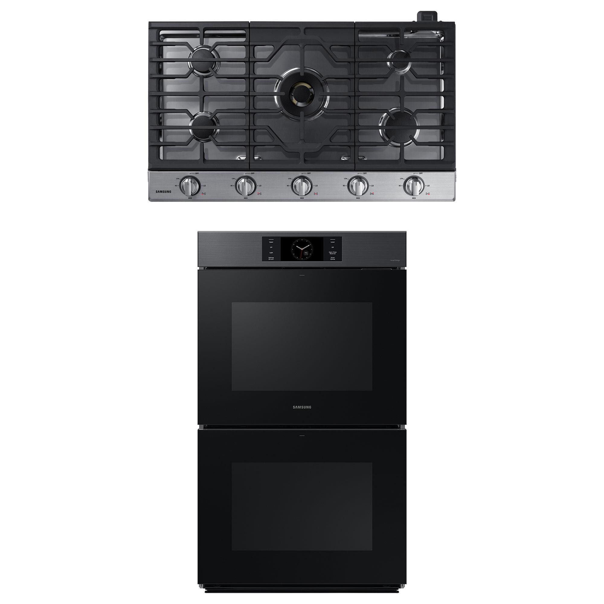 Samsung 2-Piece Kitchen Package with 30" Matte Black Steel Double Wall ...