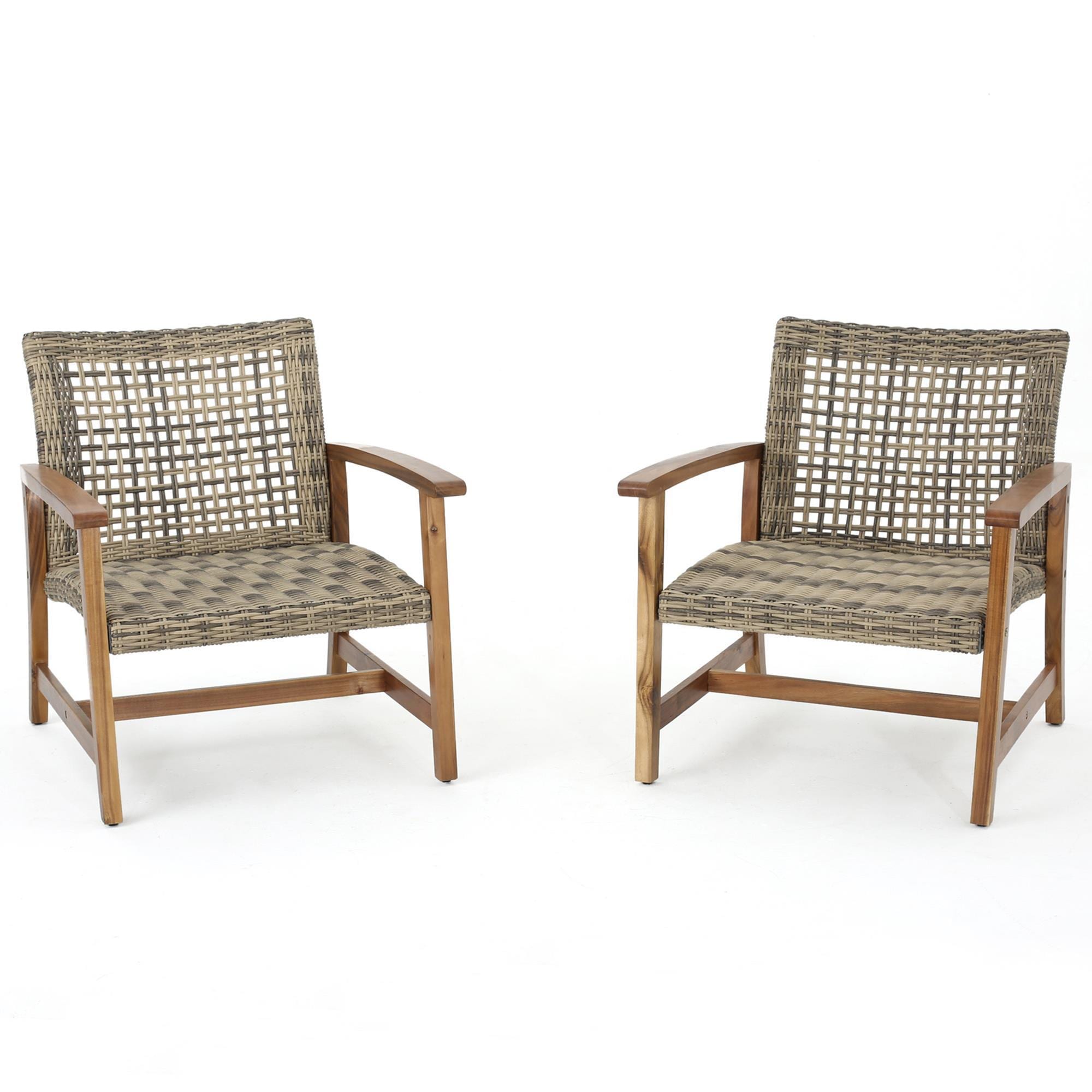 Hearth and Haven Hampton Club Chair in Natural and Gray (Set of 2)