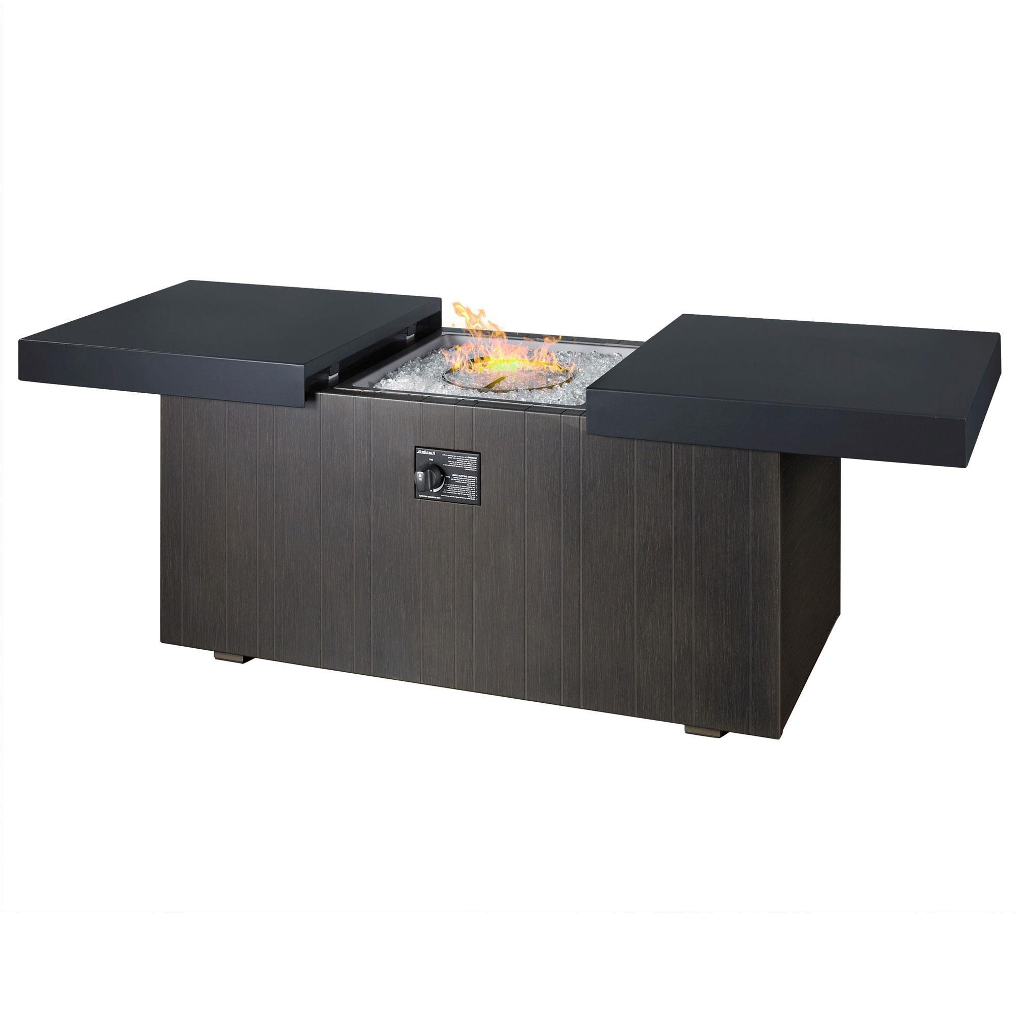 Plank and Hide Rectangular Functional Fire Pit in Wenge and Black