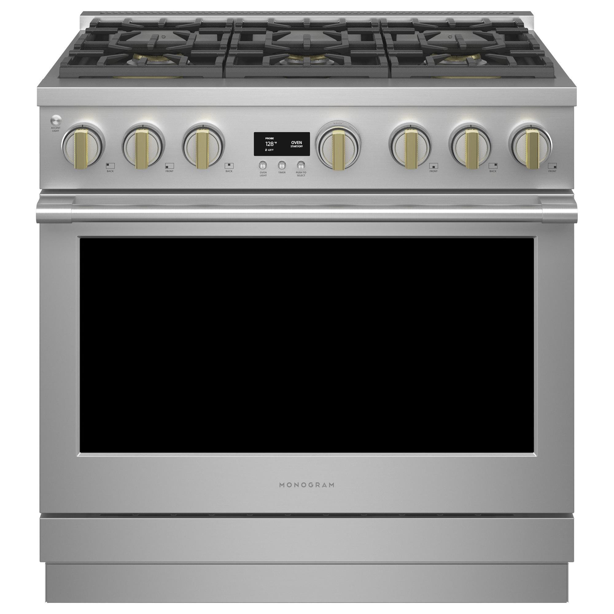 Monogram 36" All Gas Professional Range with 6 Burners in Stainless Steel