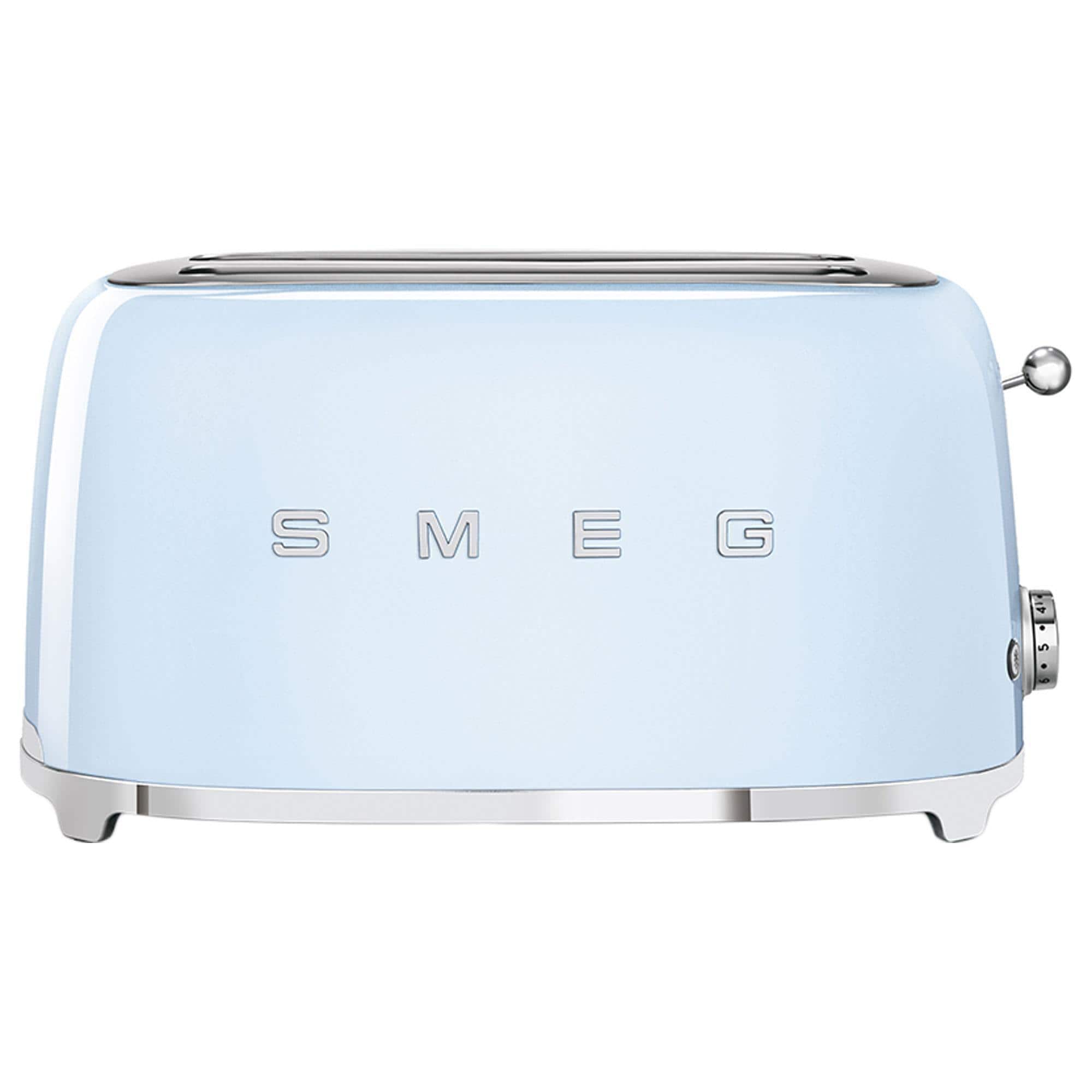 SMEG 4-Slice Retro Style Toaster in Pastel Blue and Stainless Steel
