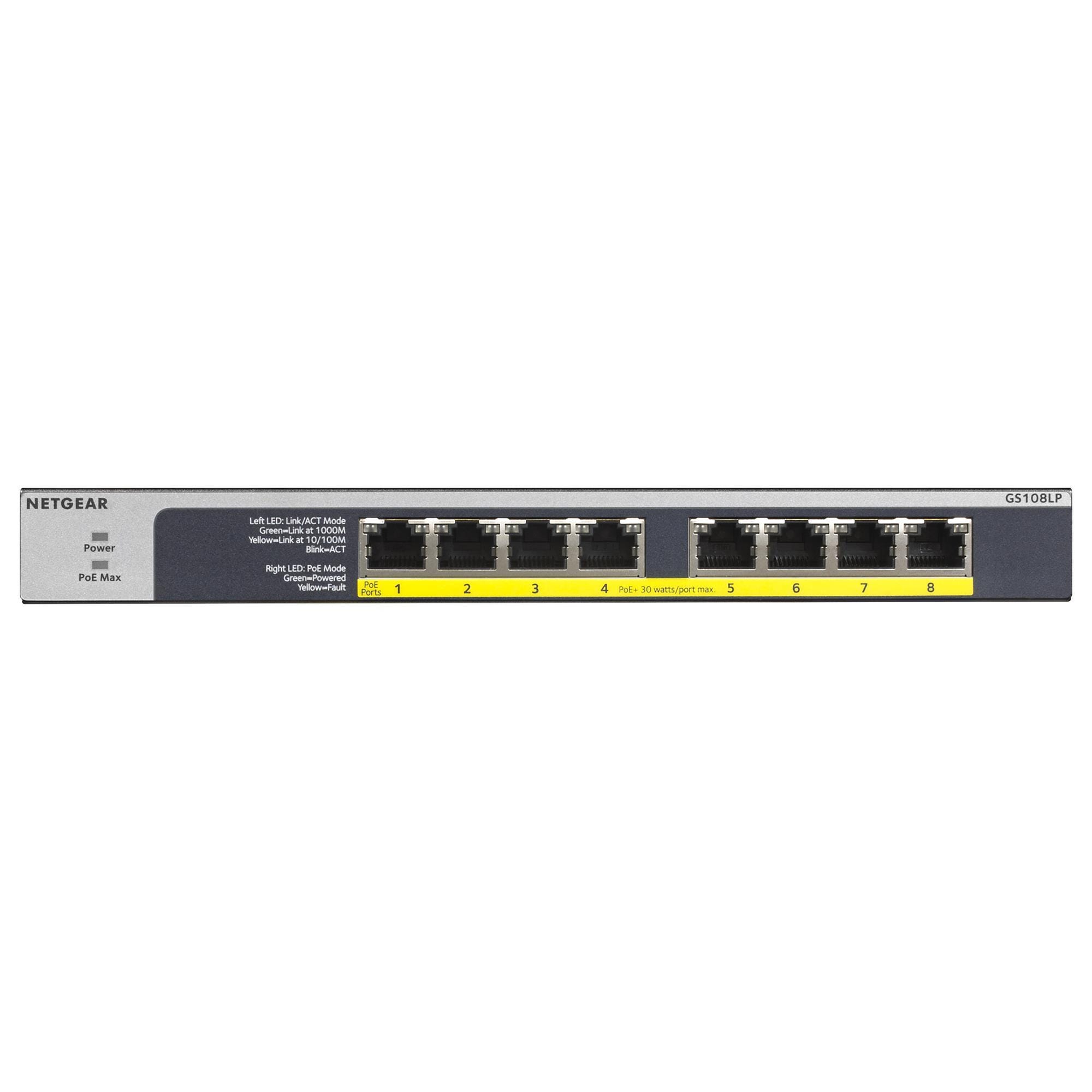 NETGEAR 8-Port Gigabit Ethernet PoE+ Unmanaged Switch with FlexPoE in Black