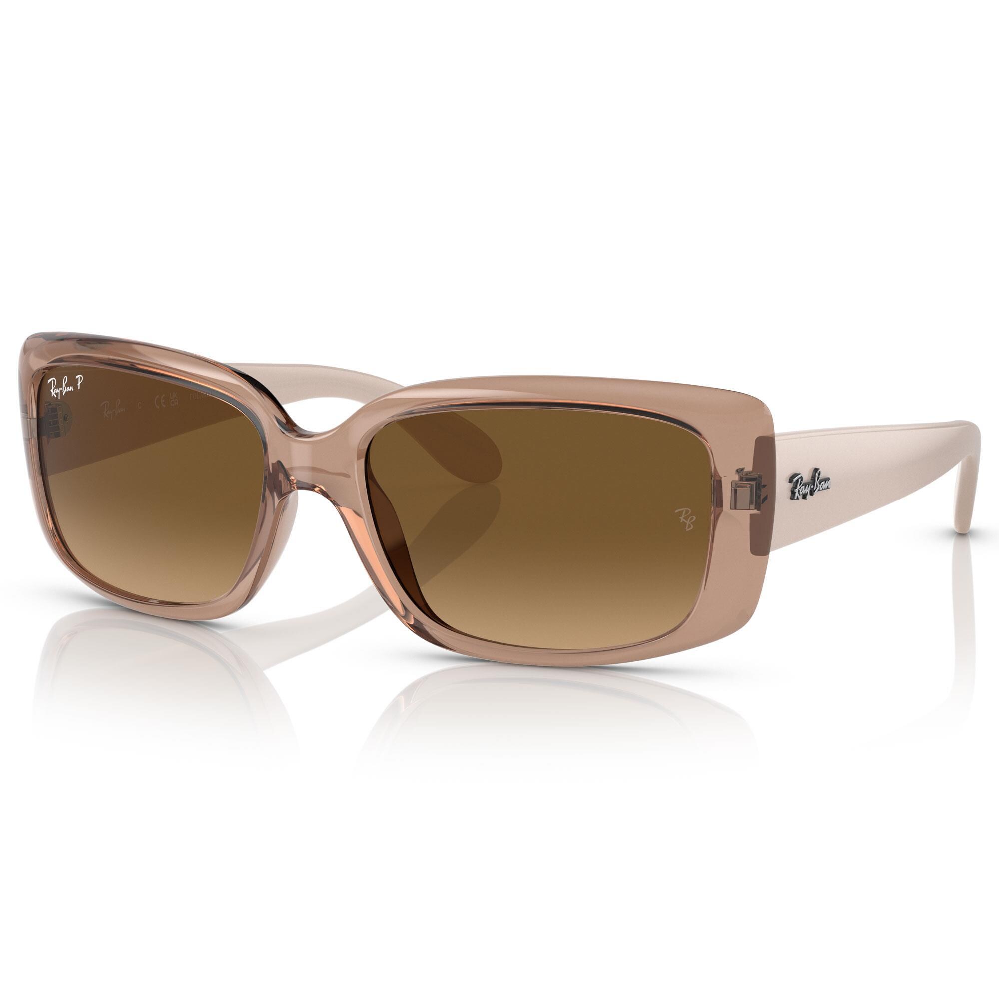 Ray-Ban Rectangular Sunglasses with Brown Lenses in Polished ...