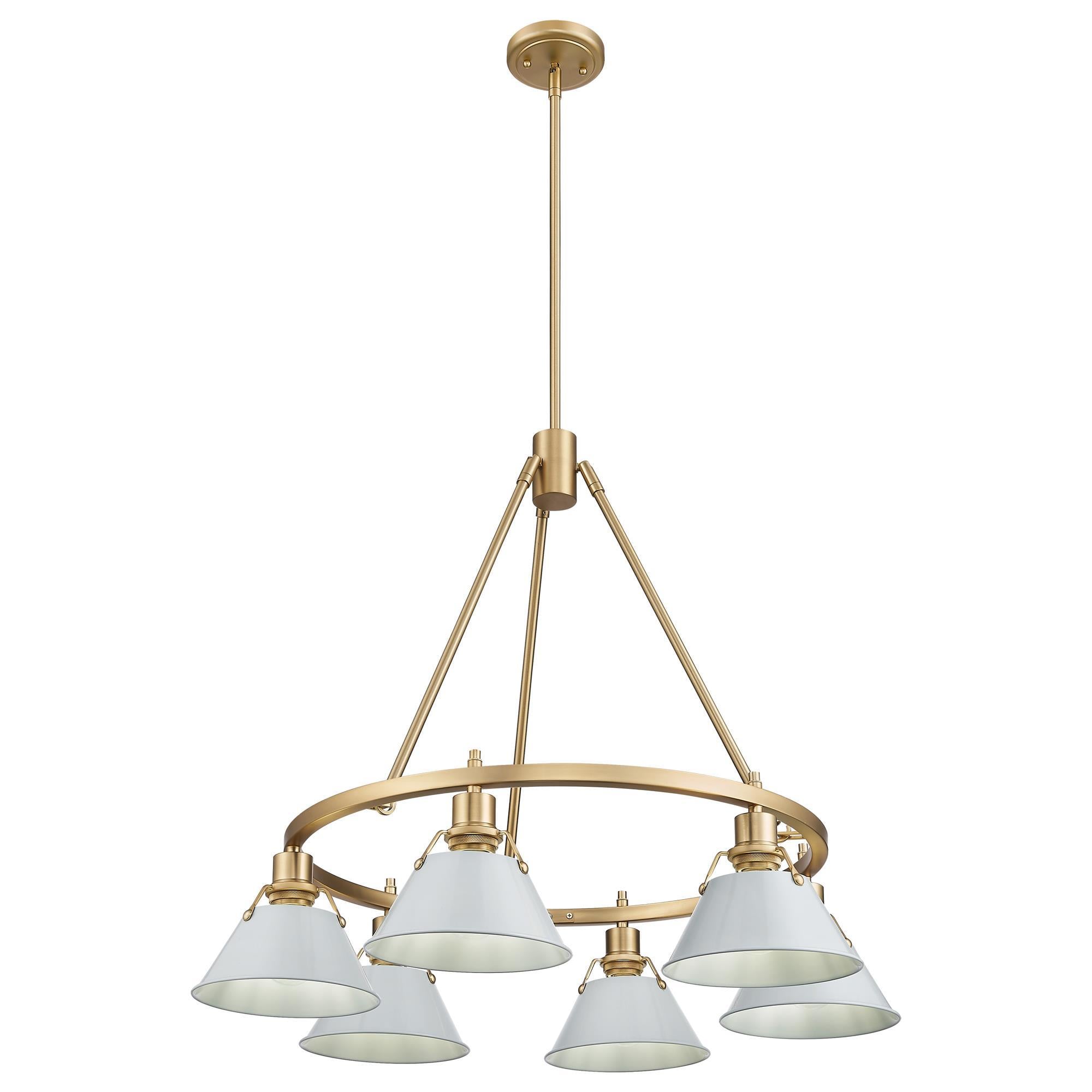 Golden Lighting Orwell 6-Light Chandelier with Dusky Blue Shade in ...