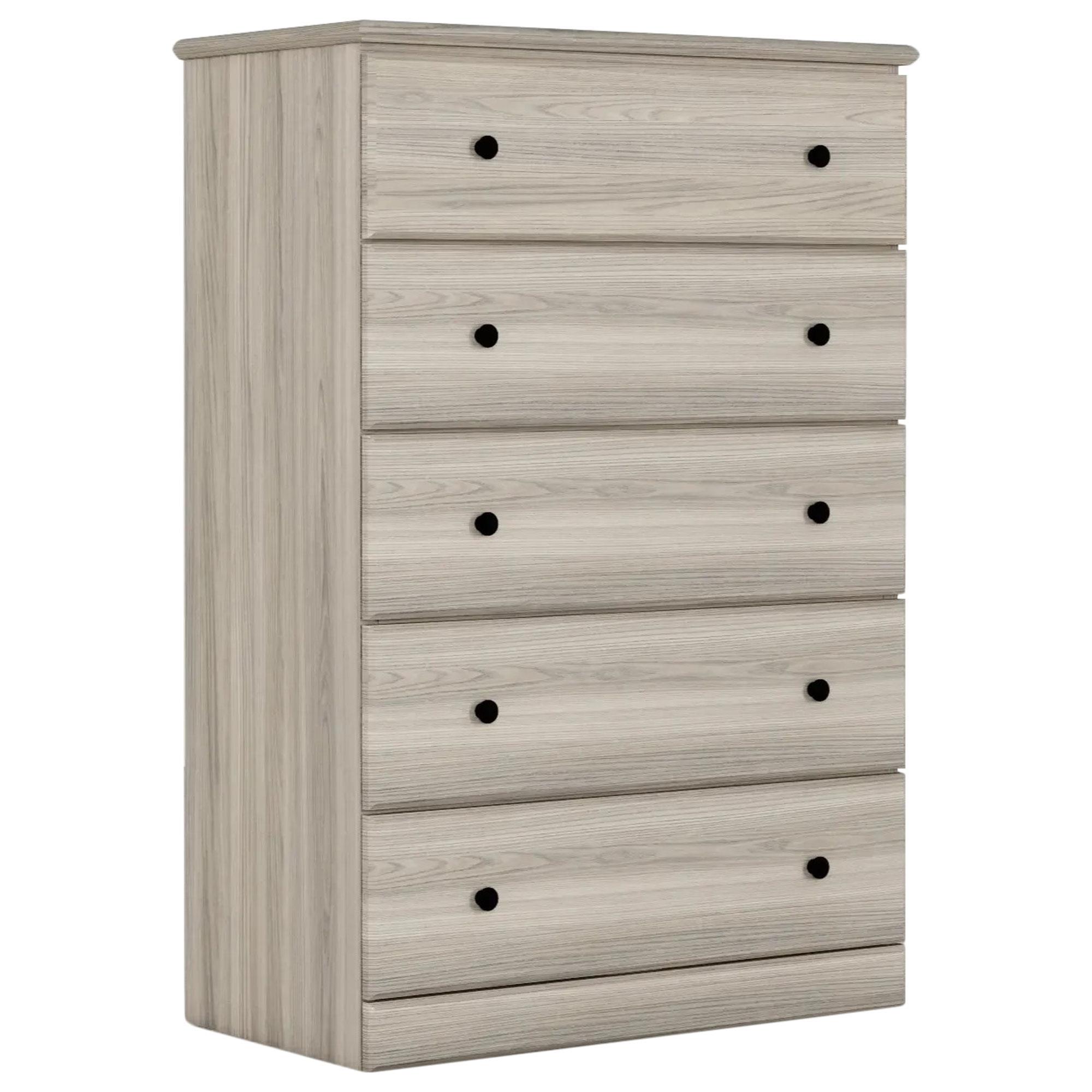 Lemoore Big Chester 5-Drawer Chest in Swidish Grey Elm