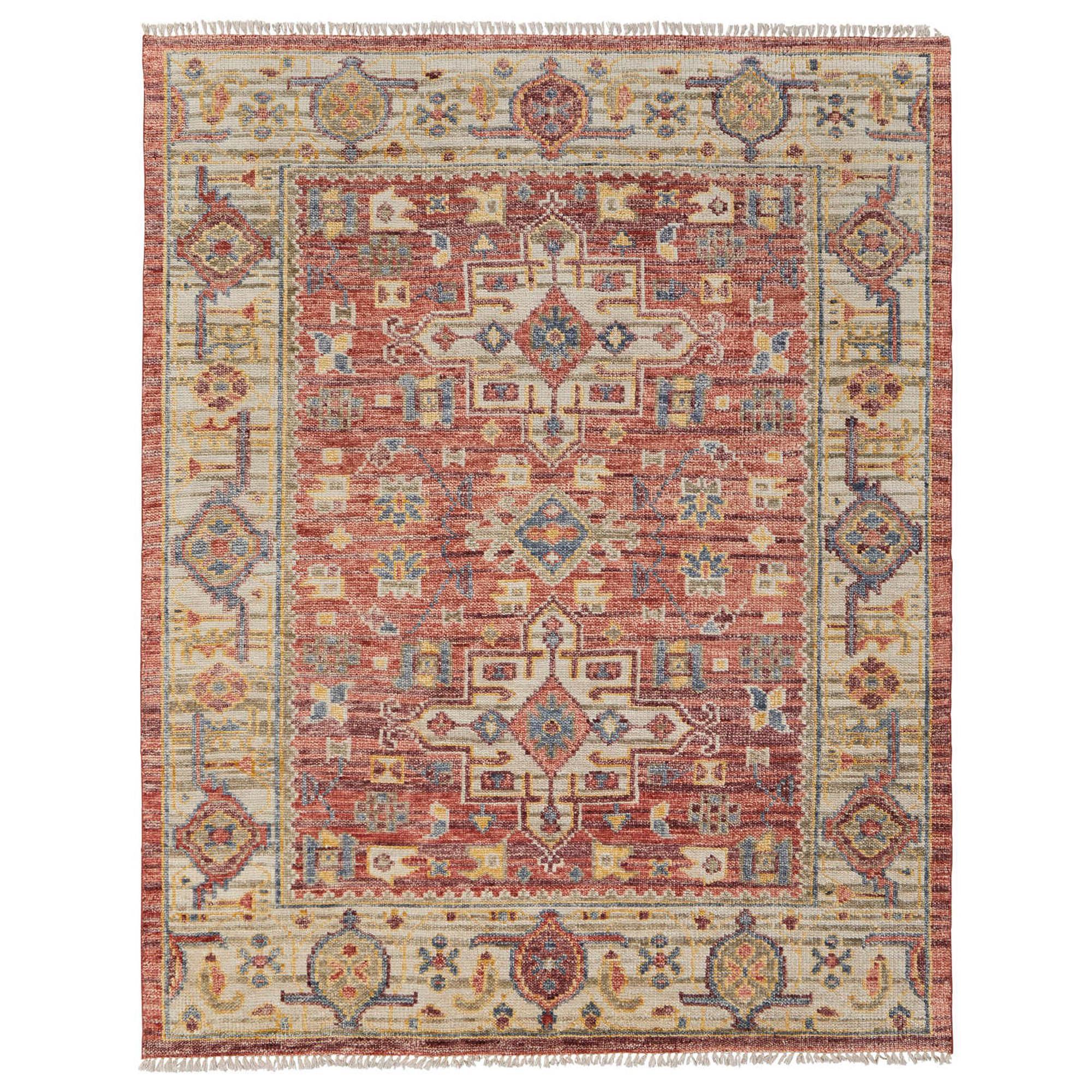 Feizy Fillmore 2'6" x 14' Rust and Beige Runner