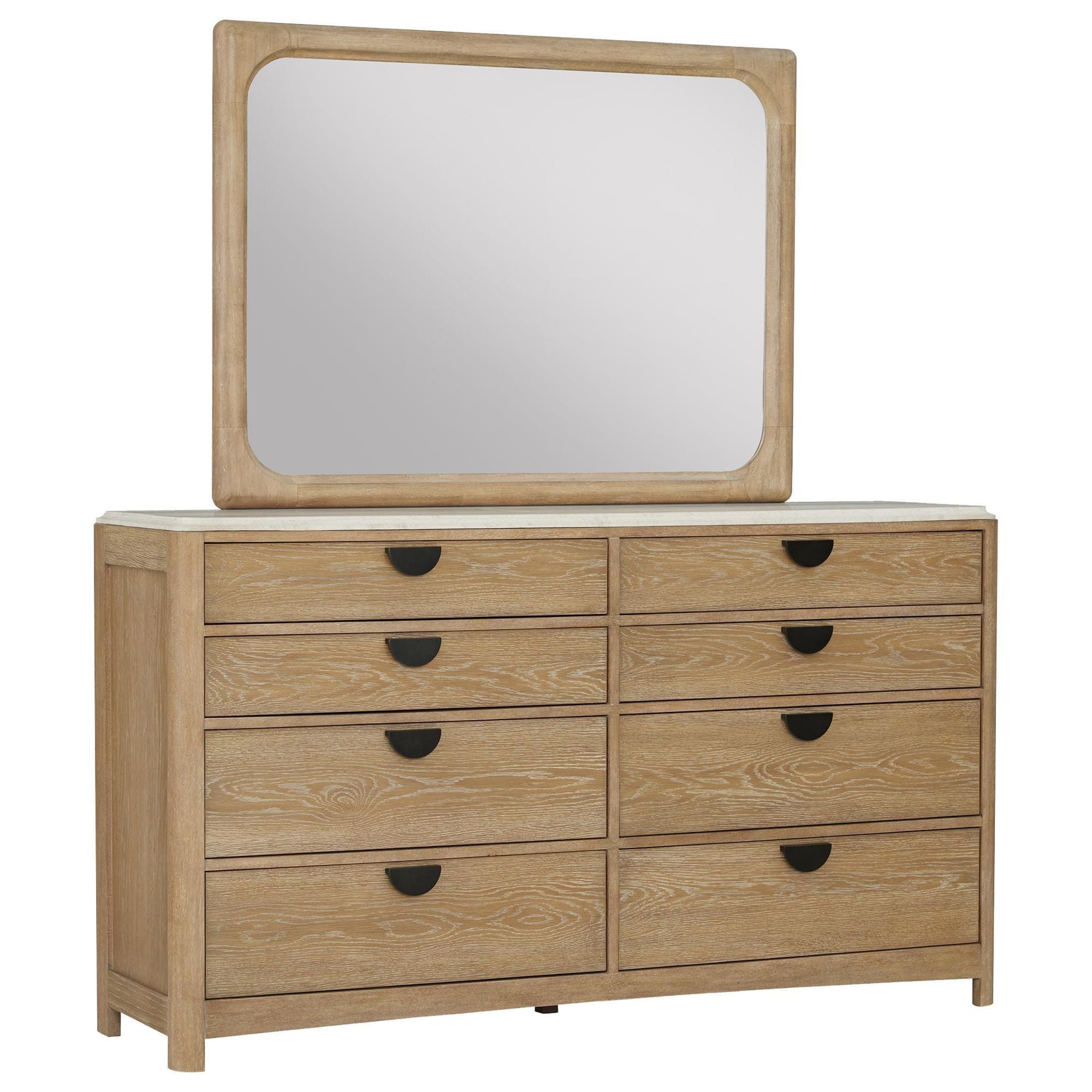 Simeon Collection Escape 8-Drawer Dresser with Mirror in Natural Patina ...