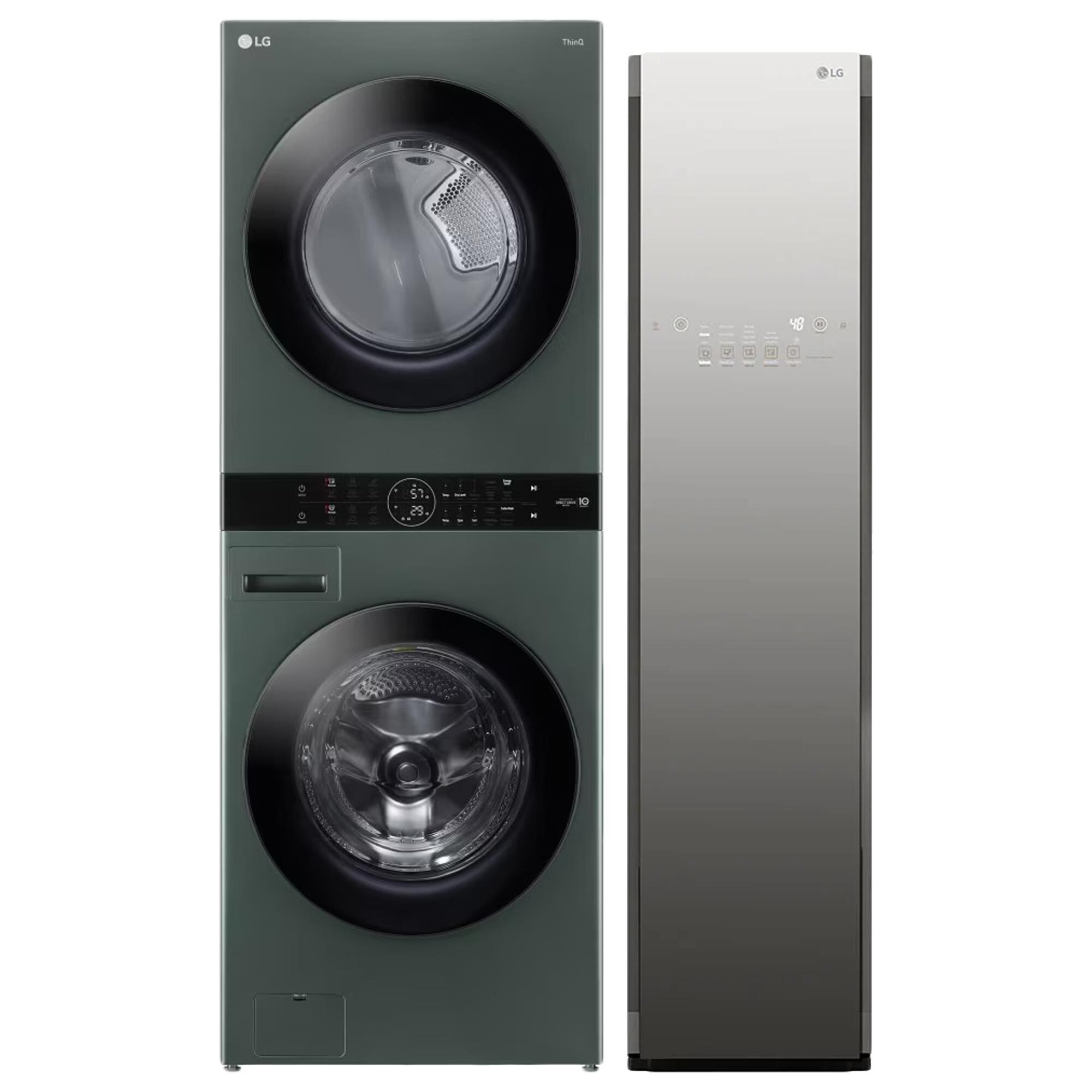LG Single Unit WashTower with Gas Dryer in Nature Green and Wi-Fi ...
