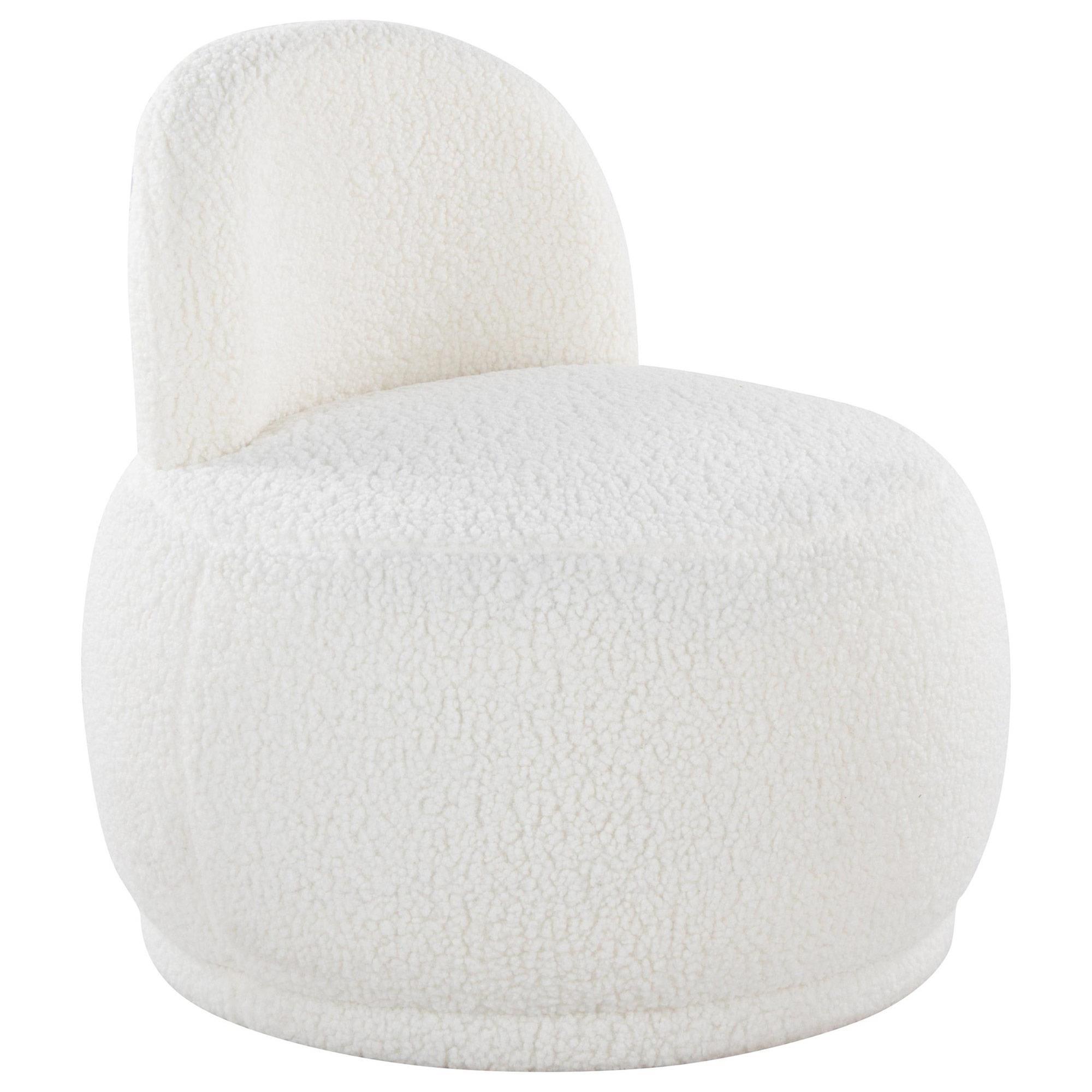 Lumisource Kimi Accent Chair in White Sherpa