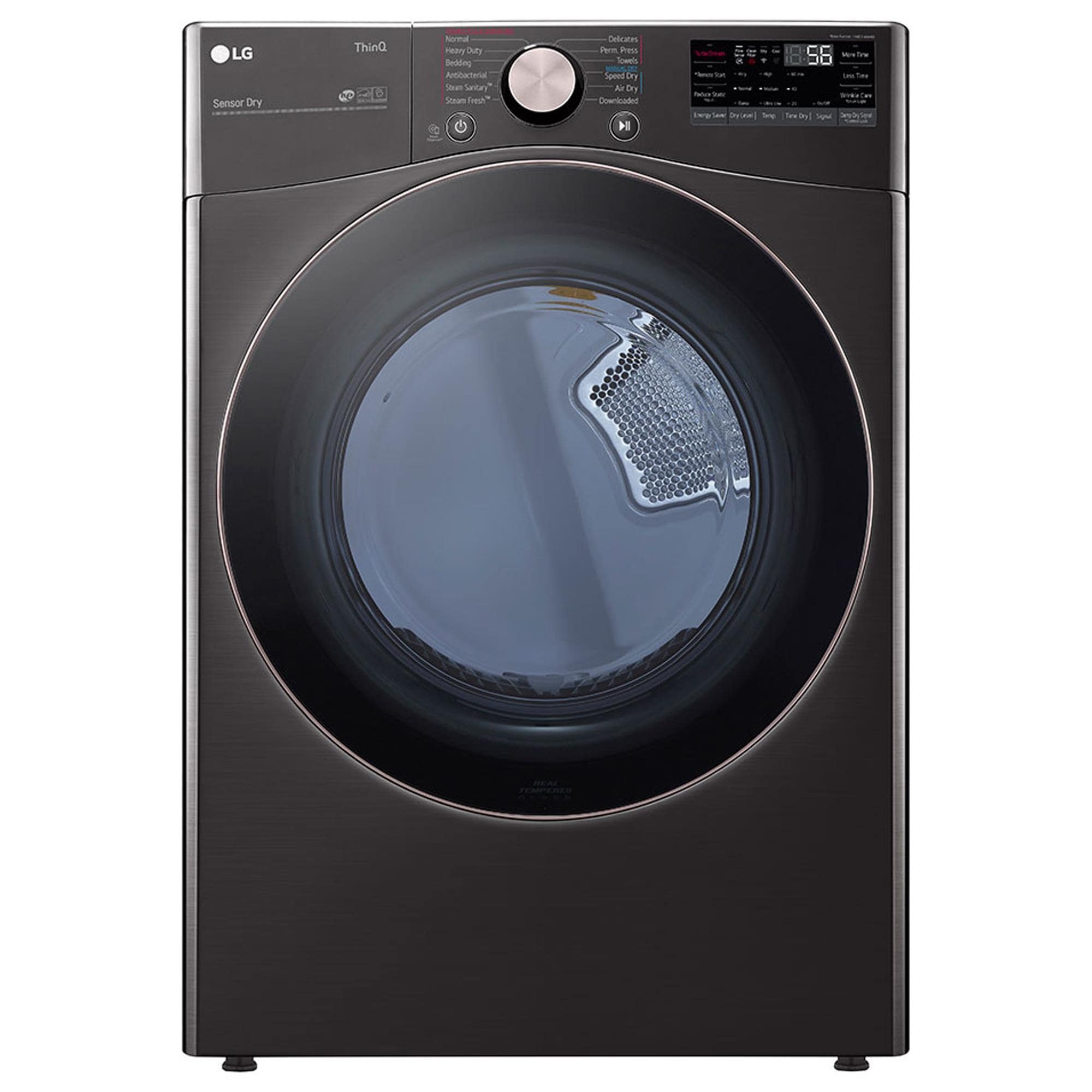 LG 7.4 Cu. Ft. Front Load Gas Dryer with TurboSteam in Black Steel