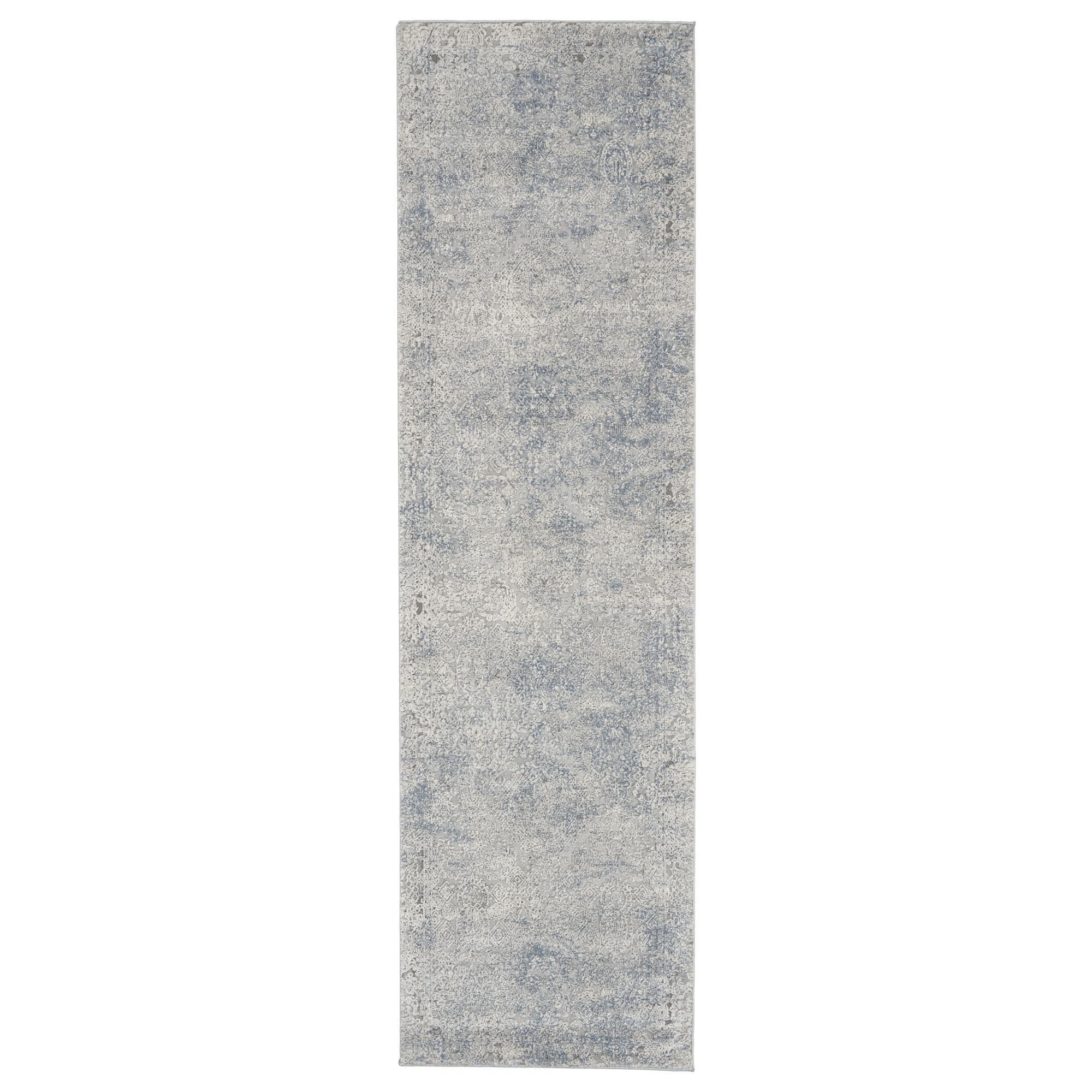 Nourison Rustic Textures Ivory and Light Blue 2'2" x 7'6" Runner