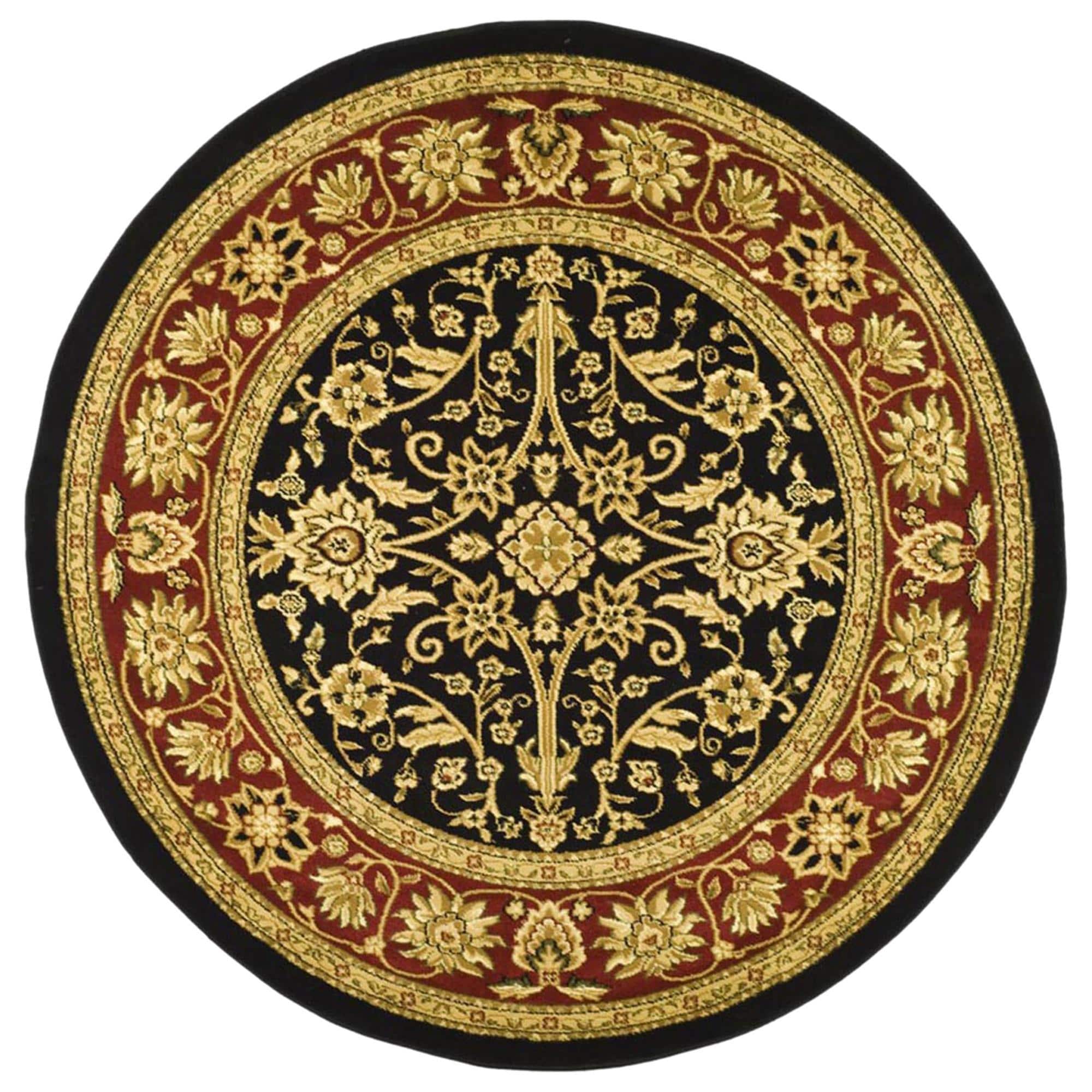Safavieh Lyndhurst 3'3" Round Black and Red Area Rug | NFM
