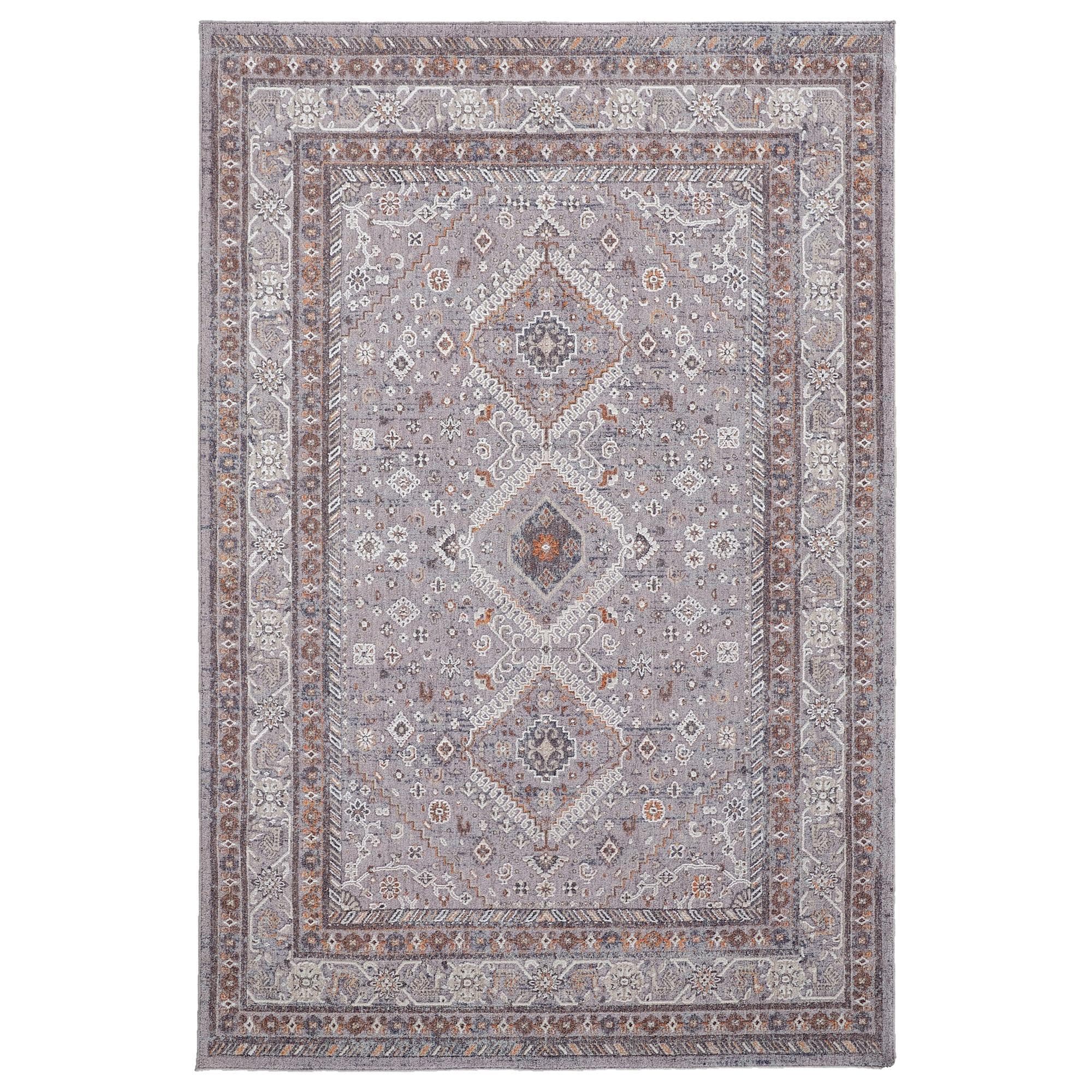 Feizy Francisco Oriental 1'8" x 2'10" Gray and Rust Area Rug