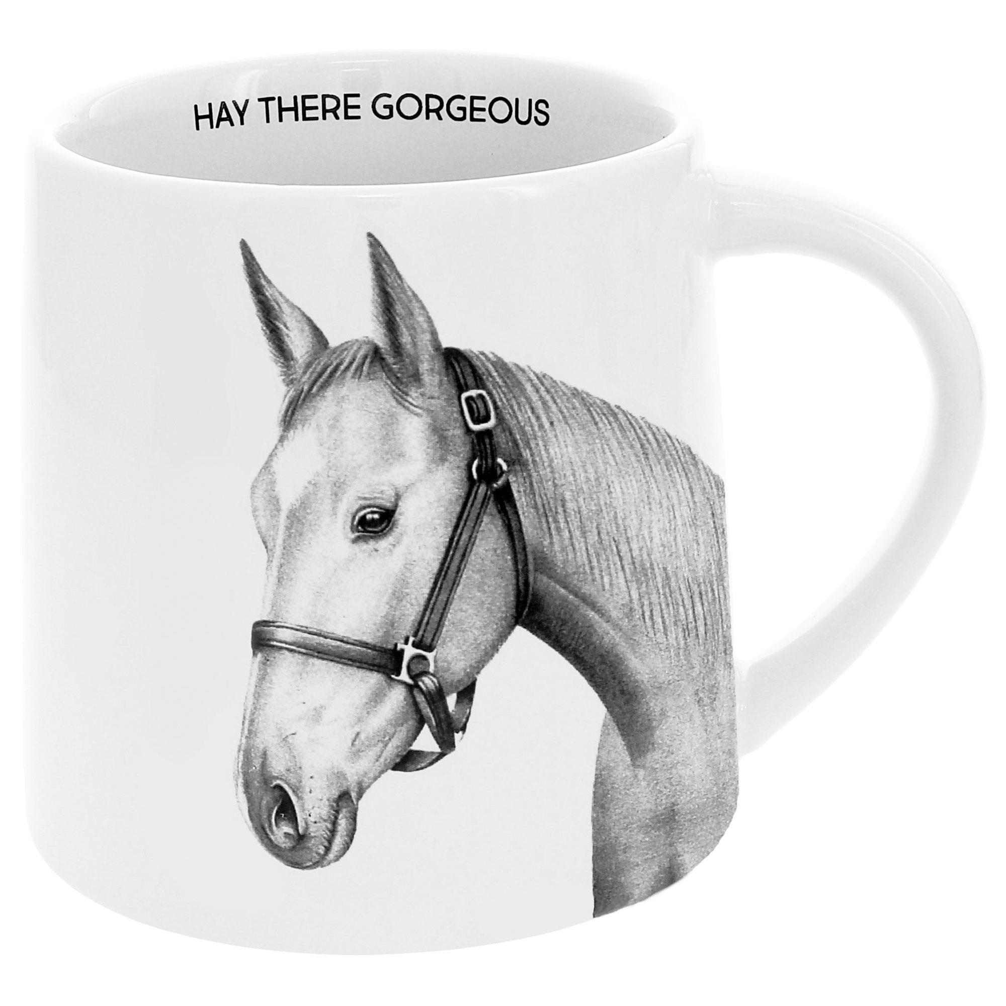Pavilion Hay There 17 Oz Mug in Gray and White