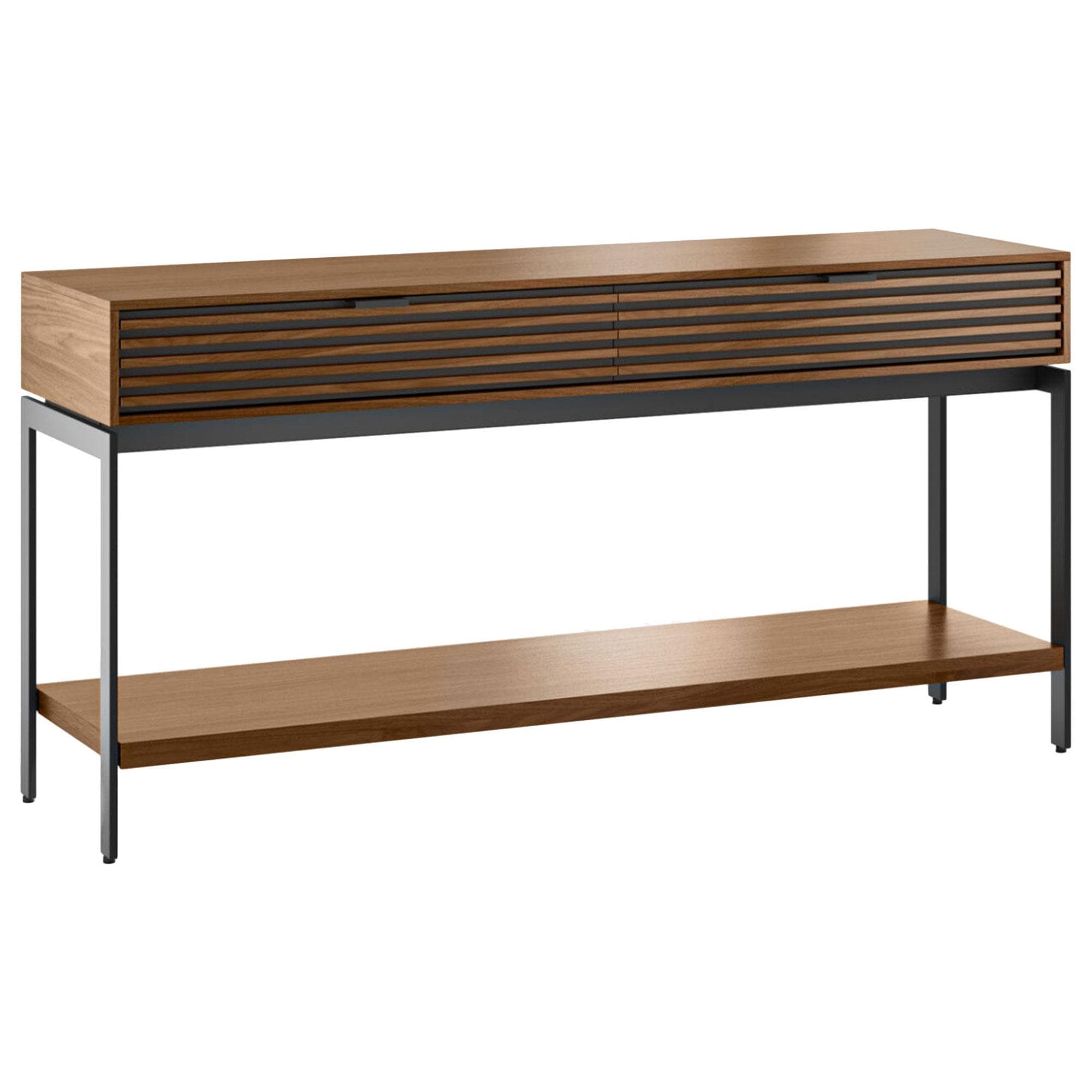 BDI Cora Console Table in Natural Walnut and Black