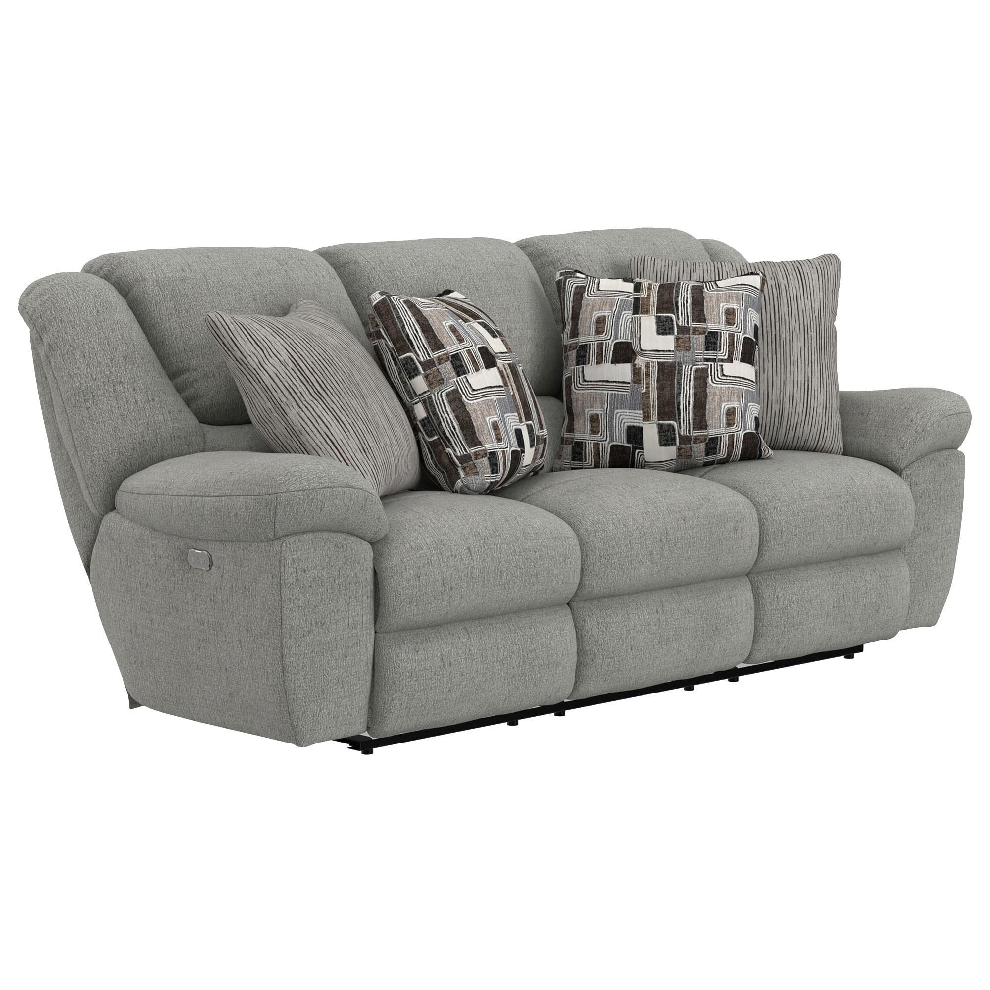 Catnapper Trifecta Power Reclining Sofa with Drop Down Table in Nature