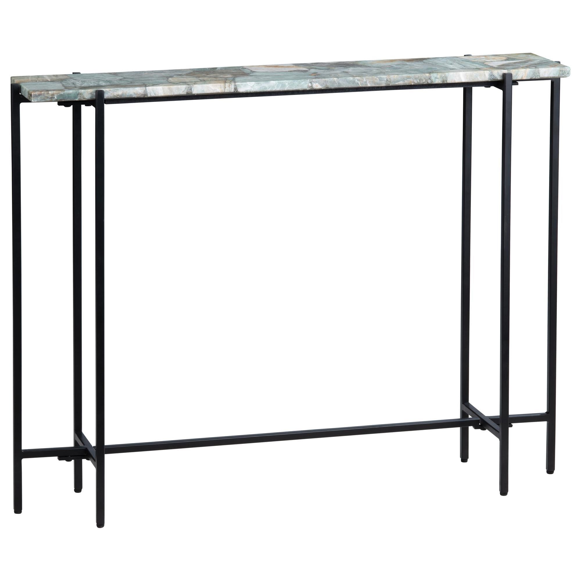 Crestview Collection Dublin Marble Console Table in Black and Green
