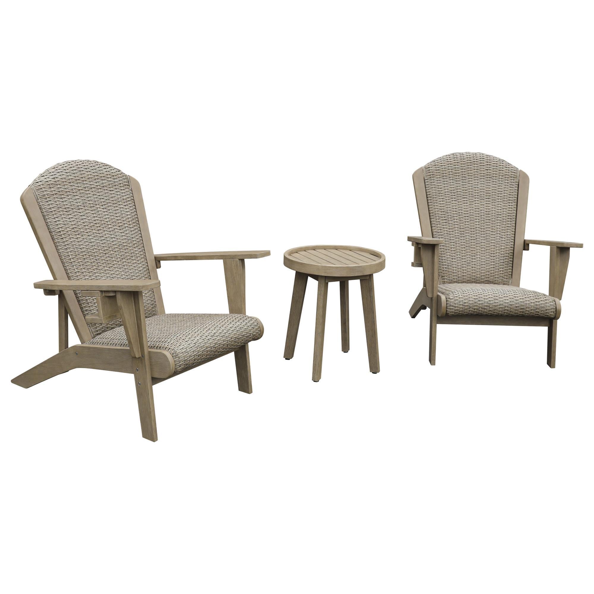 Ashley Marina 3-Piece Patio Chat Set in Beige