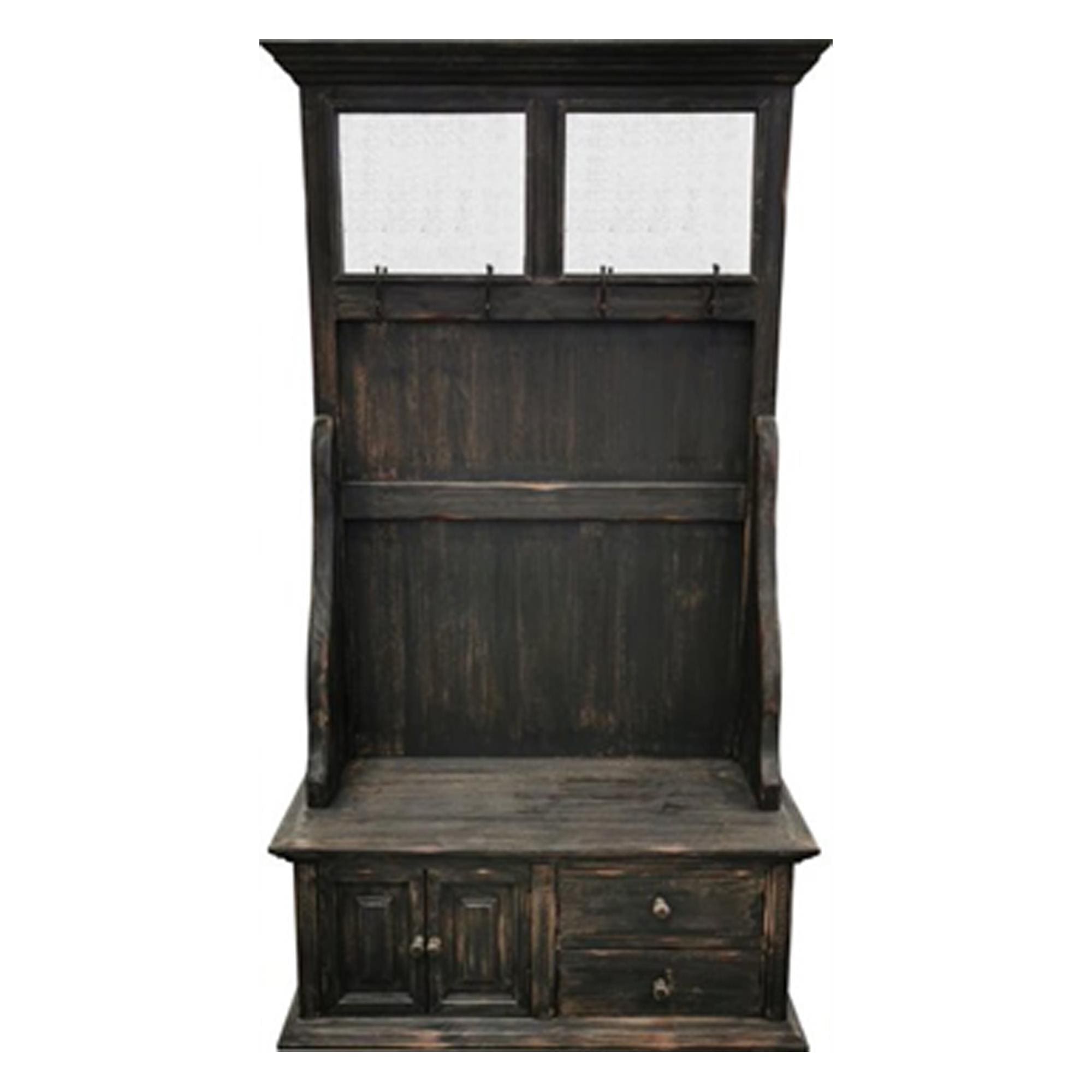 Santa Fe Rustic Hall Tree in White Brown
