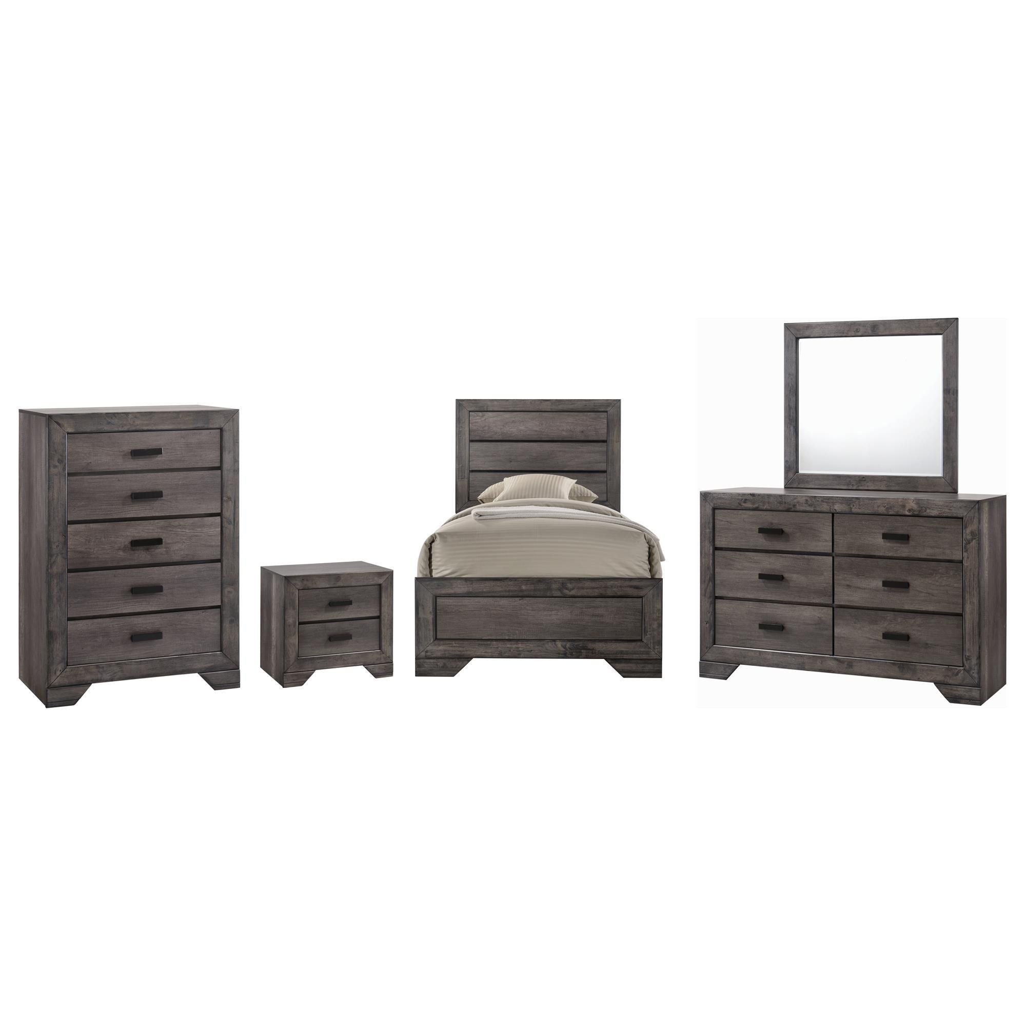 Mayberry Hill Nathan 5-Piece Twin Bedroom Set in Gray Oak