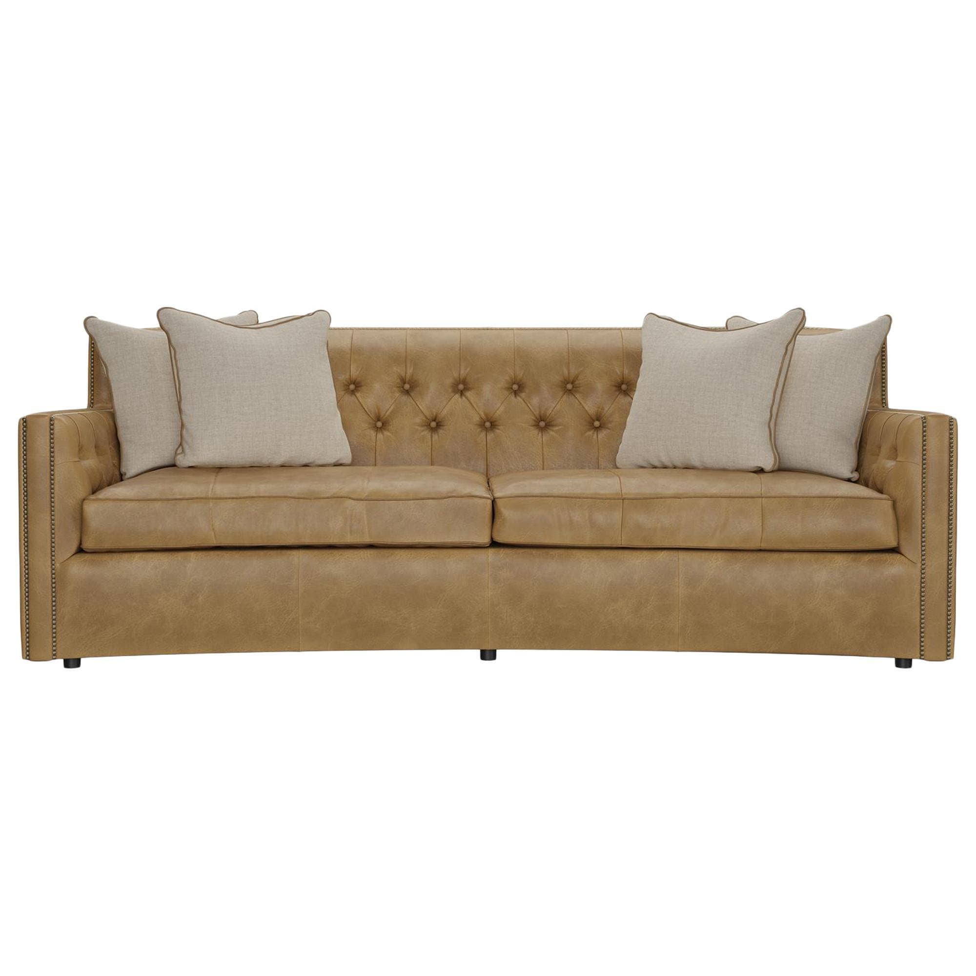 Bernhardt Leather Sofa With Nailhead Trim | Cabinets Matttroy