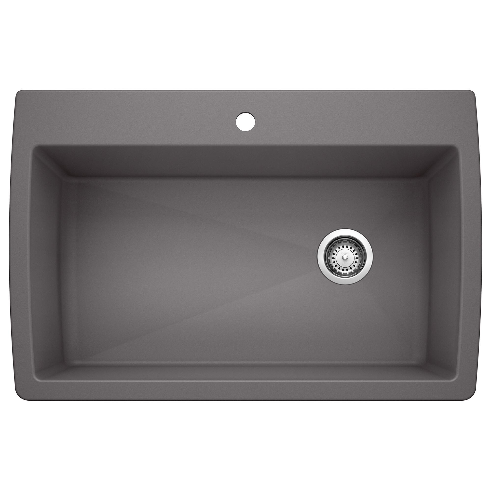 Blanco Diamond Super Single Dual Mount Kitchen Sinks in Cinder