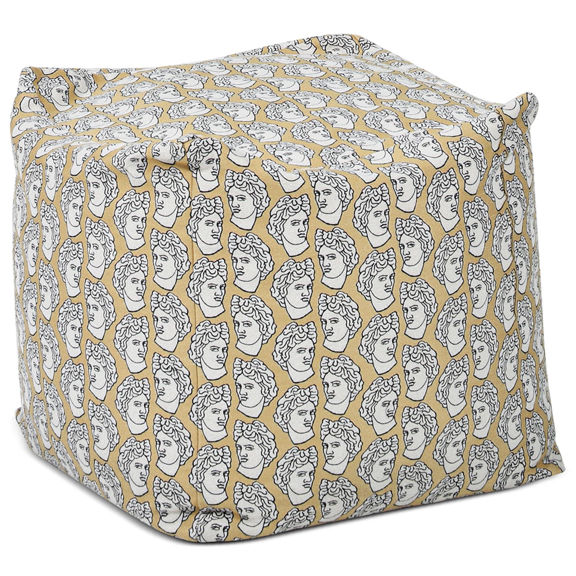 Jennifer Taylor Home Luxe Pouf Bean Bag Cube Ottoman in Apollo Bust ...