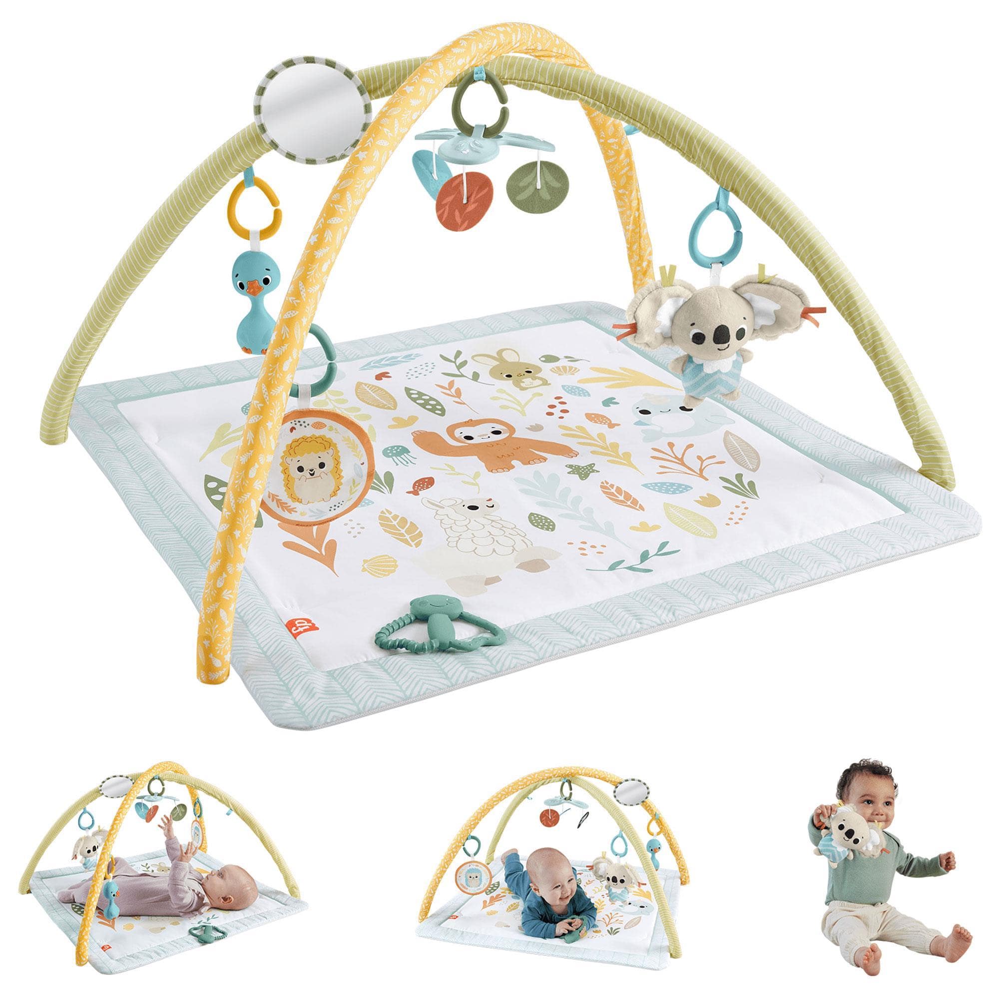 Fisher Price Simply Senses Newborn Gym Baby Activity Mat With 6 Sensory ...