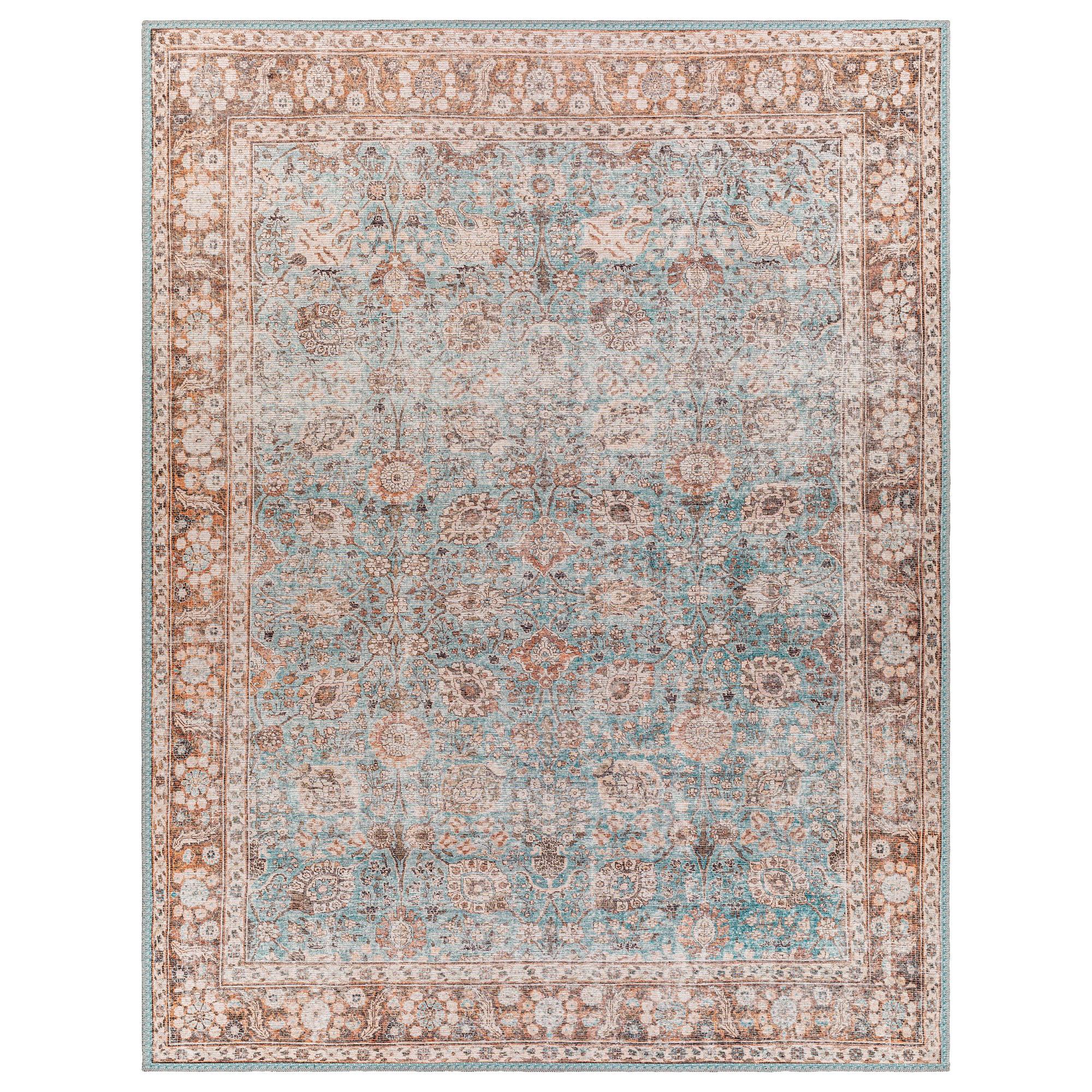 Surya Colin 7'10" x 10'2" Light Blue, Tan, Orange, Brown and Cream Area Rug