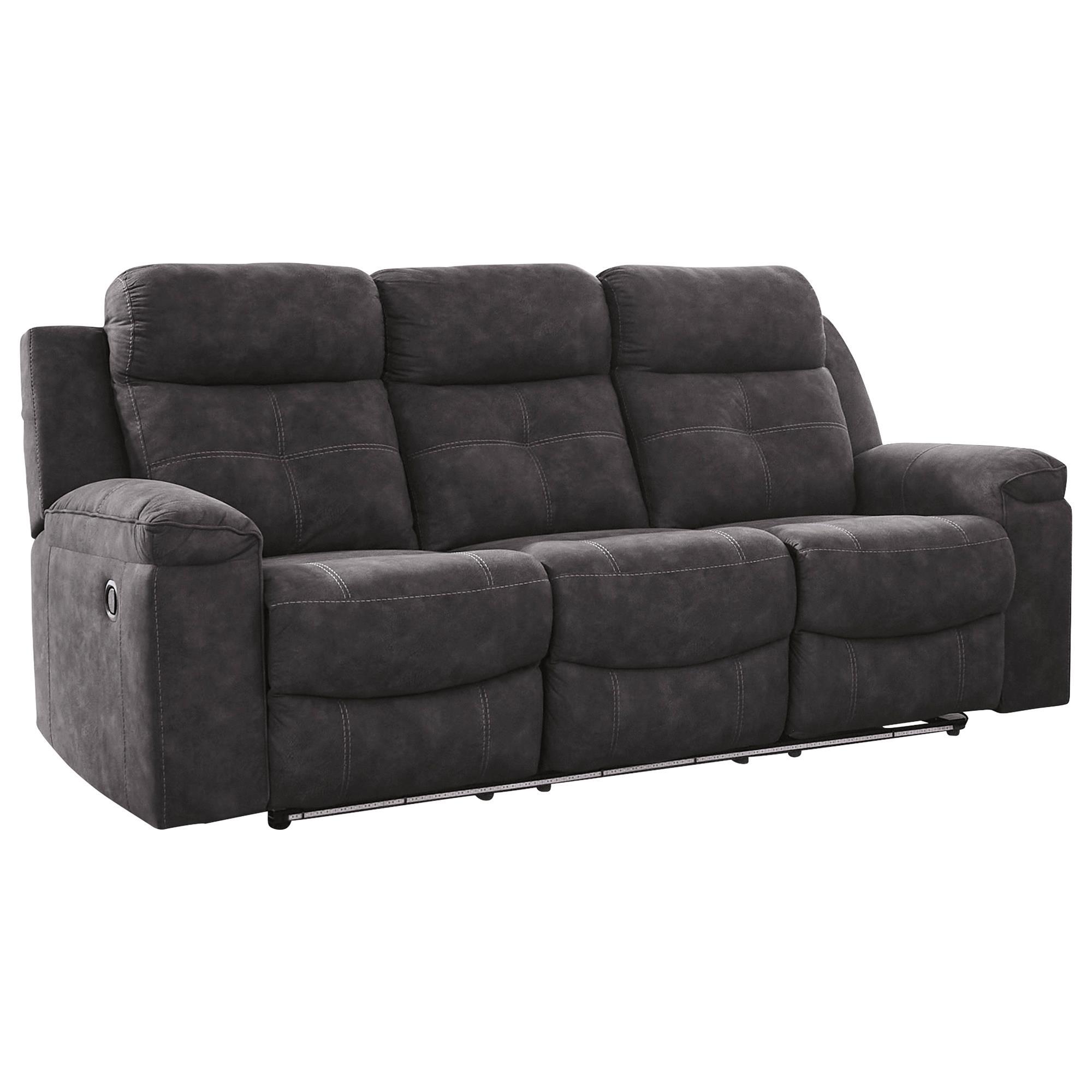 Ashley Brysonview Manual Reclining Sofa in Charcoal