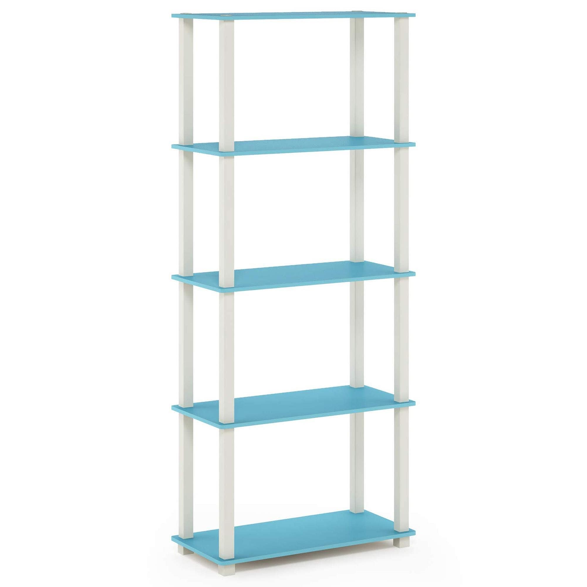 HOMLUX 5-Tier Display Rack in Light Blue and White