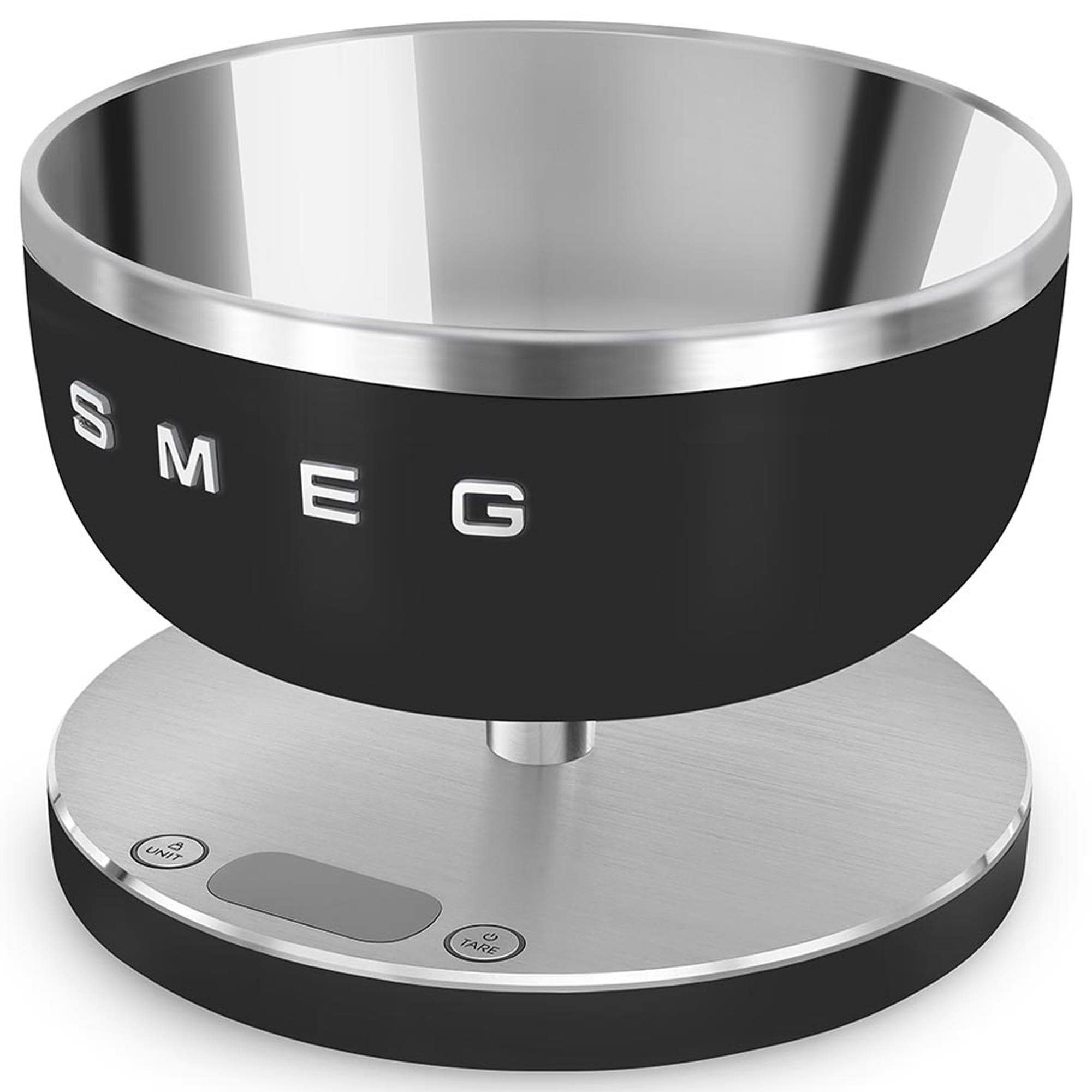 SMEG Collezione Kitchen Scale in Black and Polished Chrome