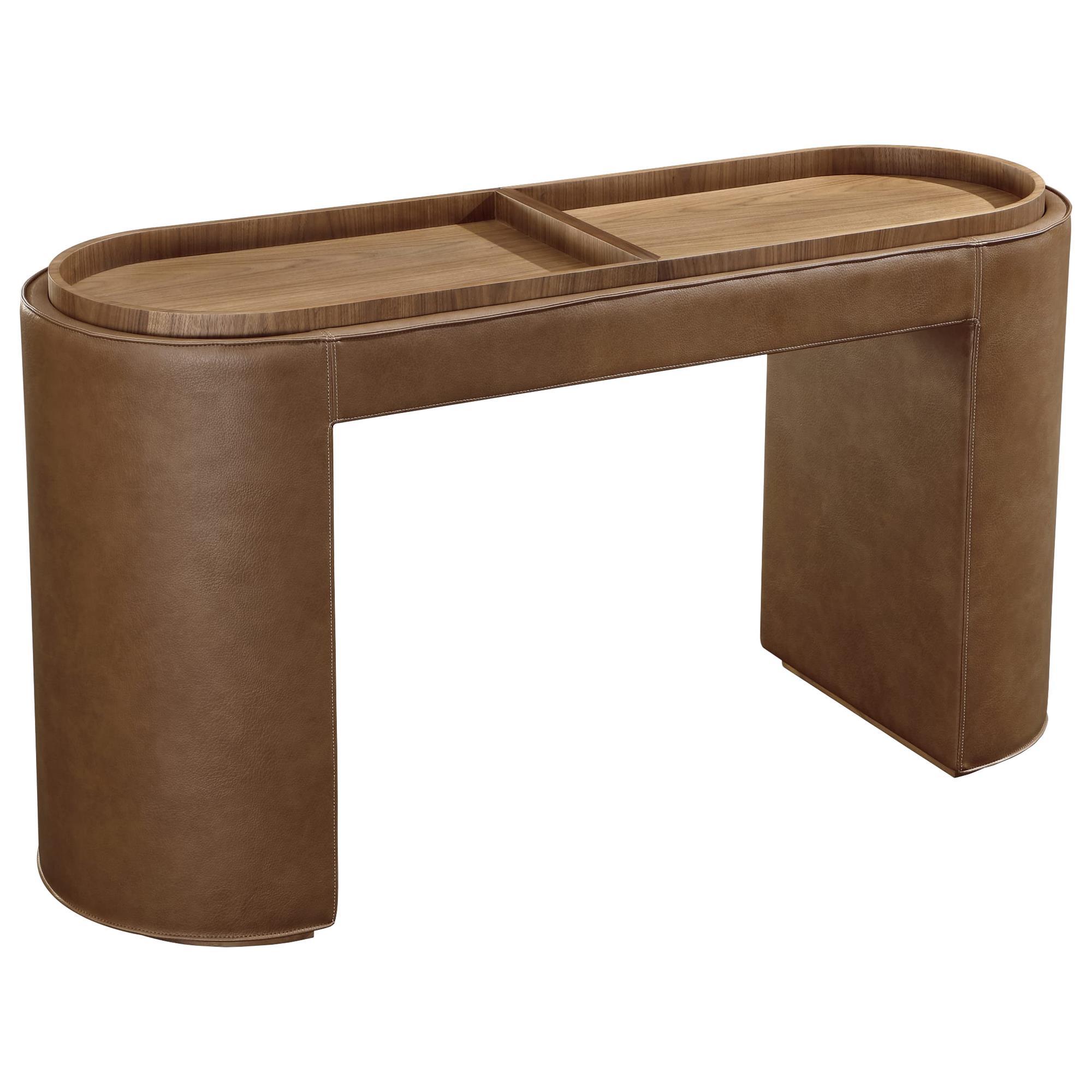 Urban Home Yeal Console Table in Medium Brown