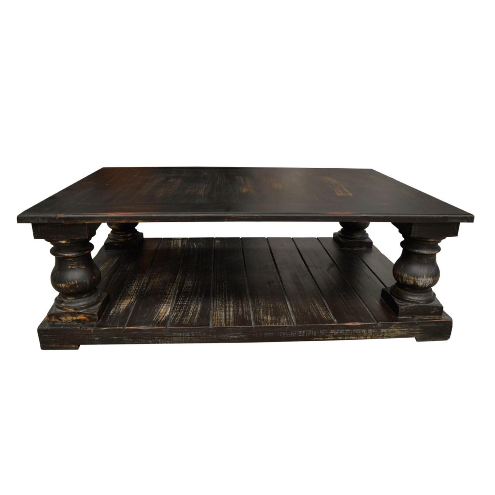 Santa Fe Rustic Coffee Table in Stone Brown | Nebraska Furniture Mart